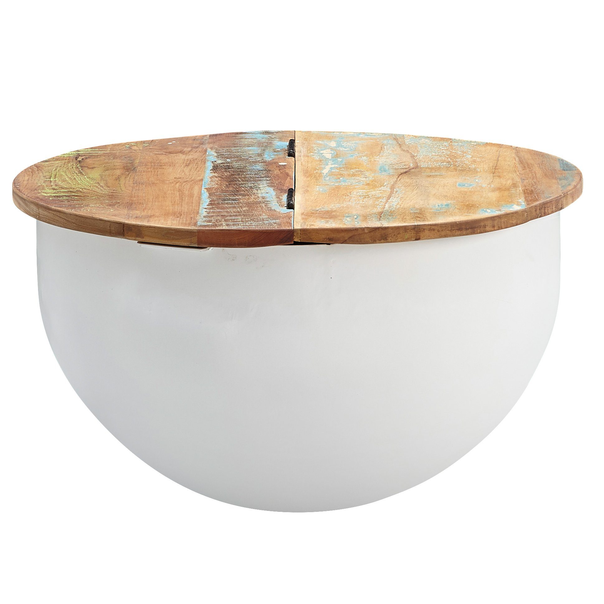 Möbelando Couchtisch Couchtisch Mango 60x34x60 Cm Massivholz Metall