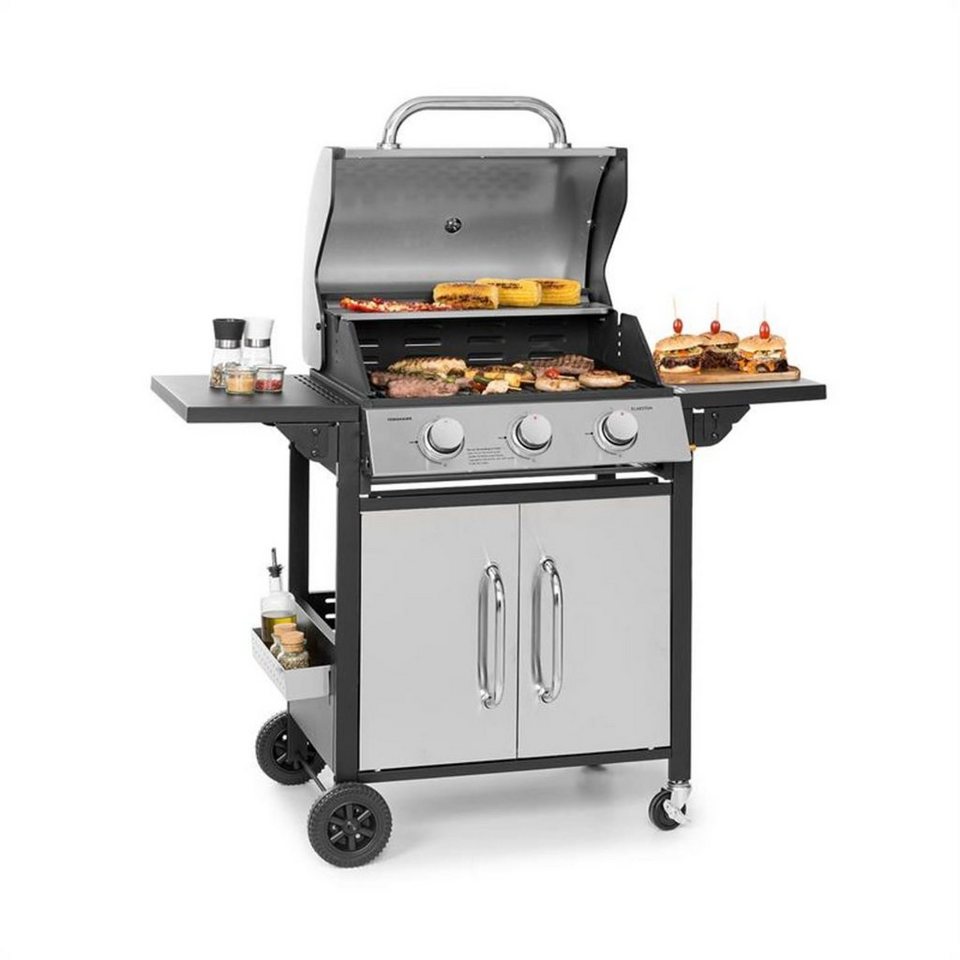 Klarstein Gasgrill Tomahawk Gasgrill 3 X 3 6 KW Brenner 60 X 43 5 Cm klarstein-gasgrill-tomahawk-gasgrill-3-x-3-6-kw-brenner-60-x-43-5-cm