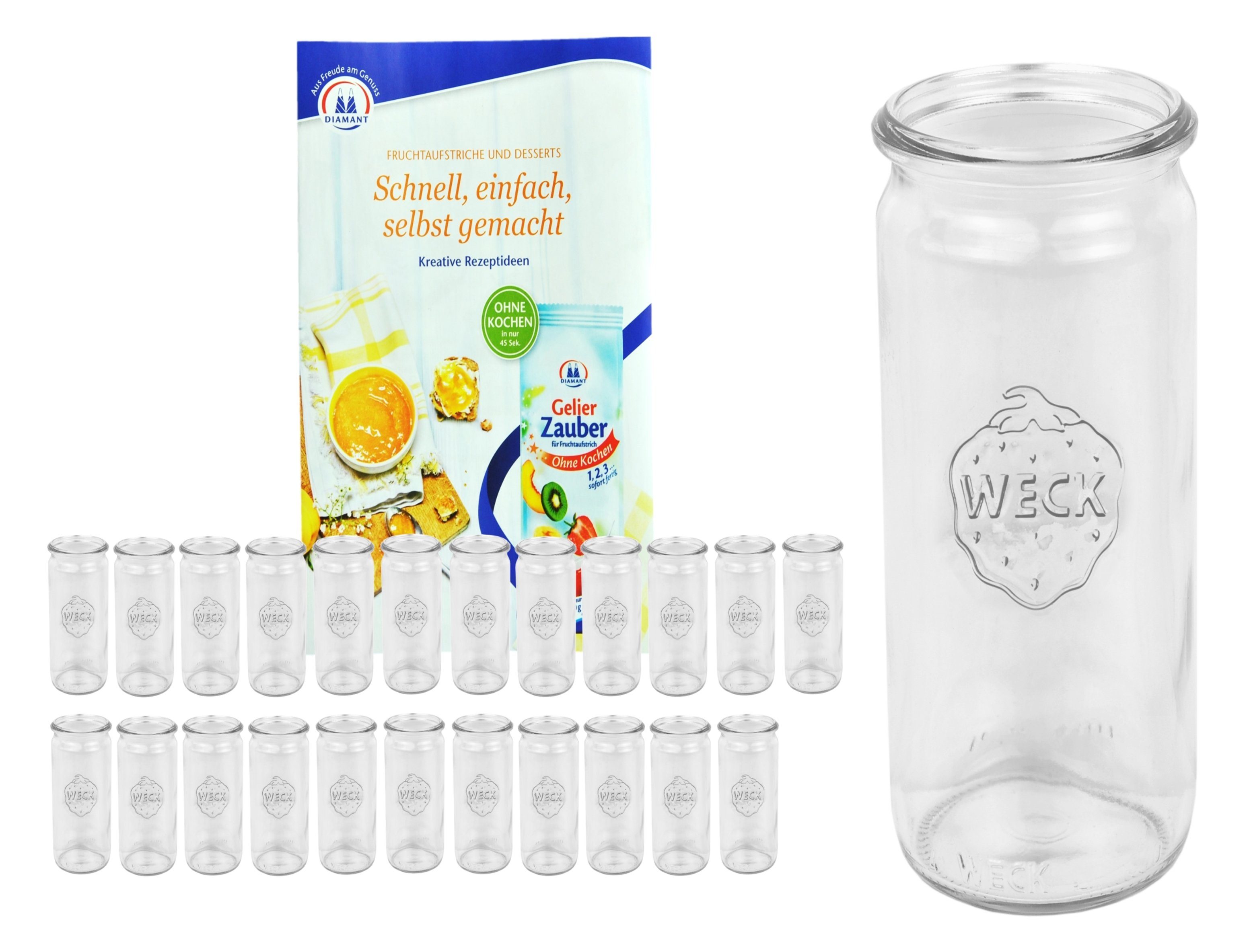 Mambocat Einmachglas 24er Set Weck Gläser Zylinderglas 600ml 12l