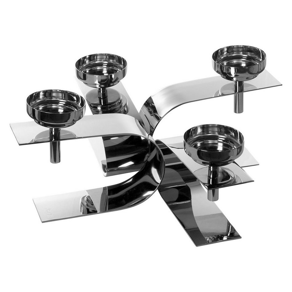 Fink Kerzenleuchter Leuchter PASSIONA - silber - Aluminium / Edelstahl ... Fink Kerzenleuchter Leuchter PASSIONA - silber - Aluminium / Edelstahl ...