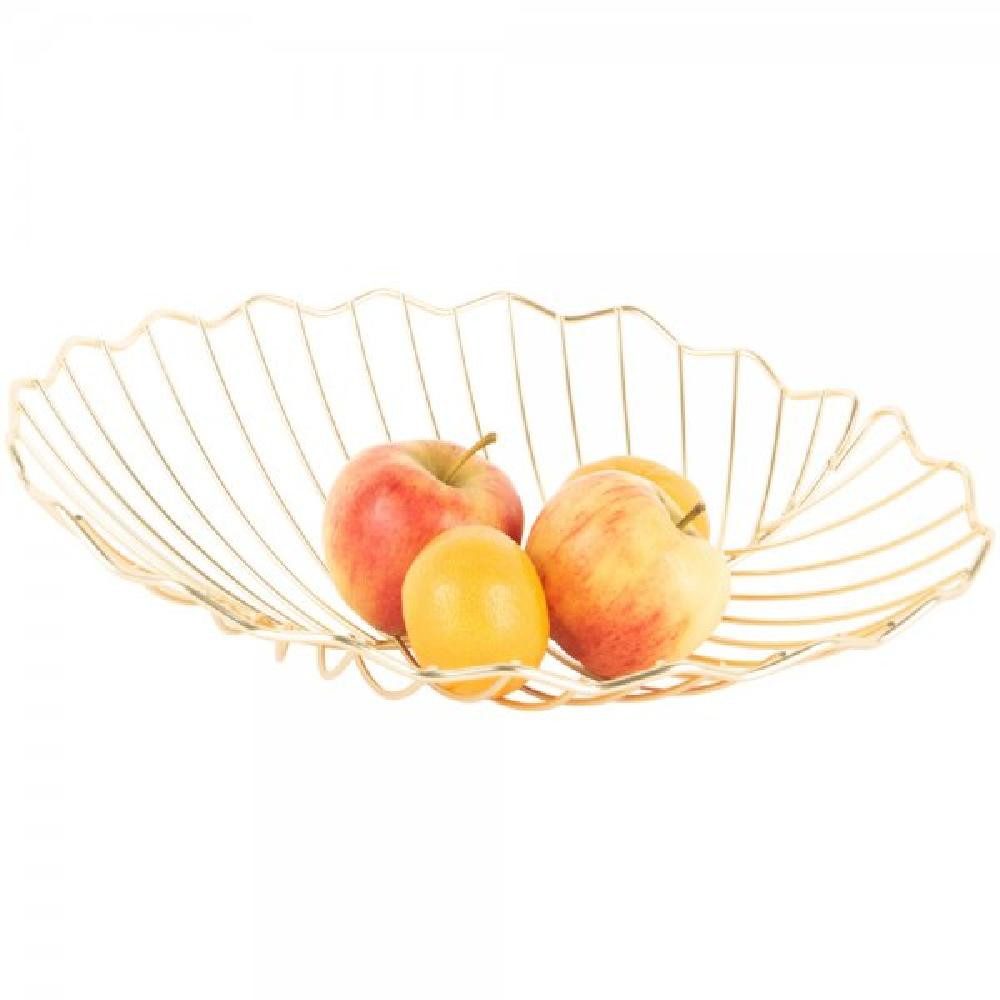 Present Time Obstschale Obstkorb Leaf Eisen Gold Small