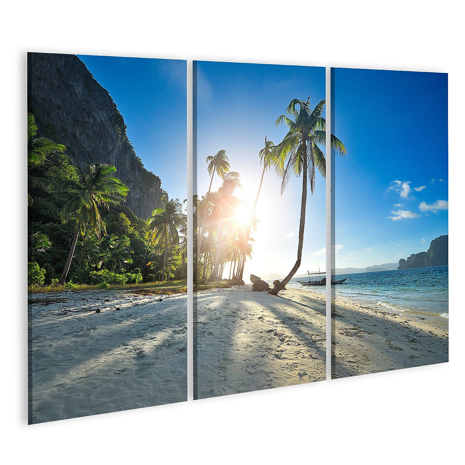 islandburner Leinwandbild Bild auf Leinwand Der Paradiesische Sandstrand Bei Sonnenaufgang Auf D