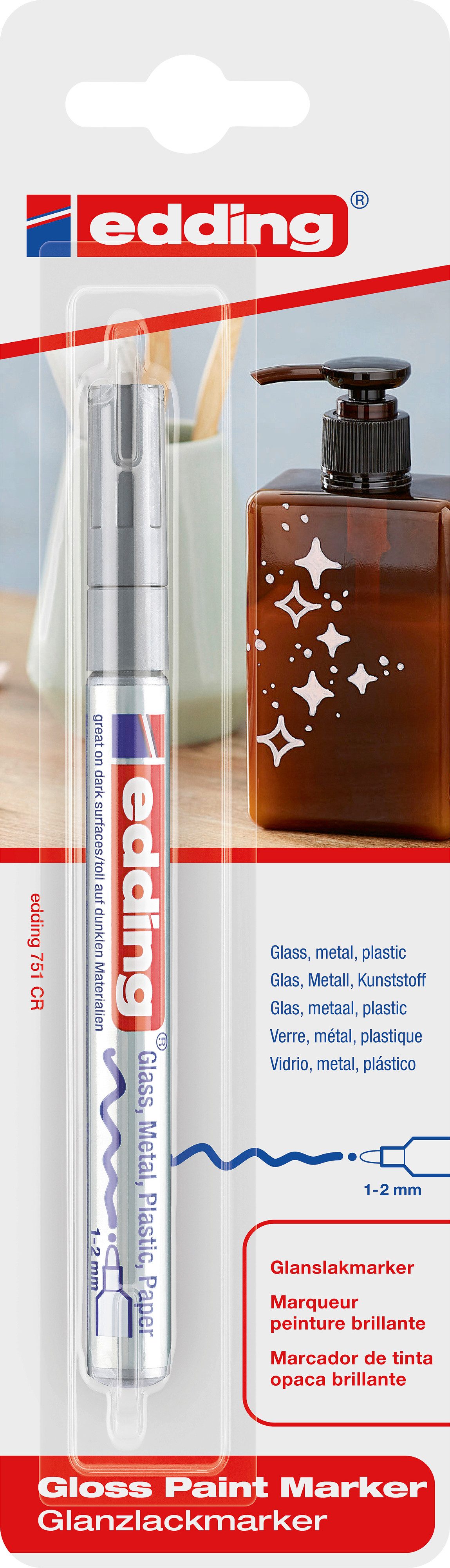 edding Permanentmarker edding 751 gloss paint marker silber, Rundspitze ...