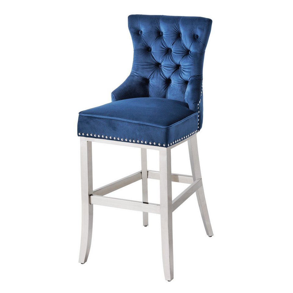 Riess Ambiente Barhocker Castle Deluxe Royalblau Silber