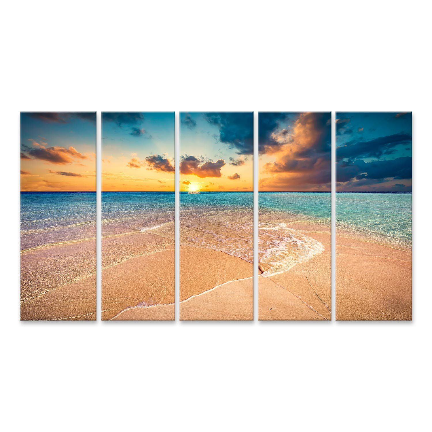 islandburner Leinwandbild Bild auf Leinwand Tropischer Strand Mit Weißem Sand Und Klarem Türkisf
