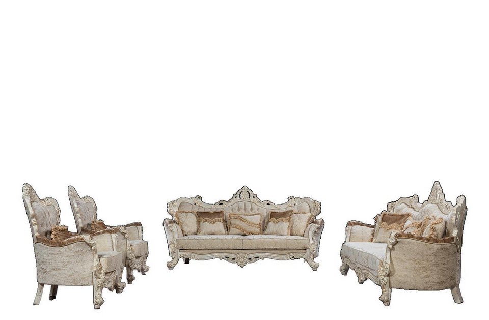 Jvmoebel Wohnzimmer Set Sofagarnitur Couch Set Barock Rokoko Stil 5tlg