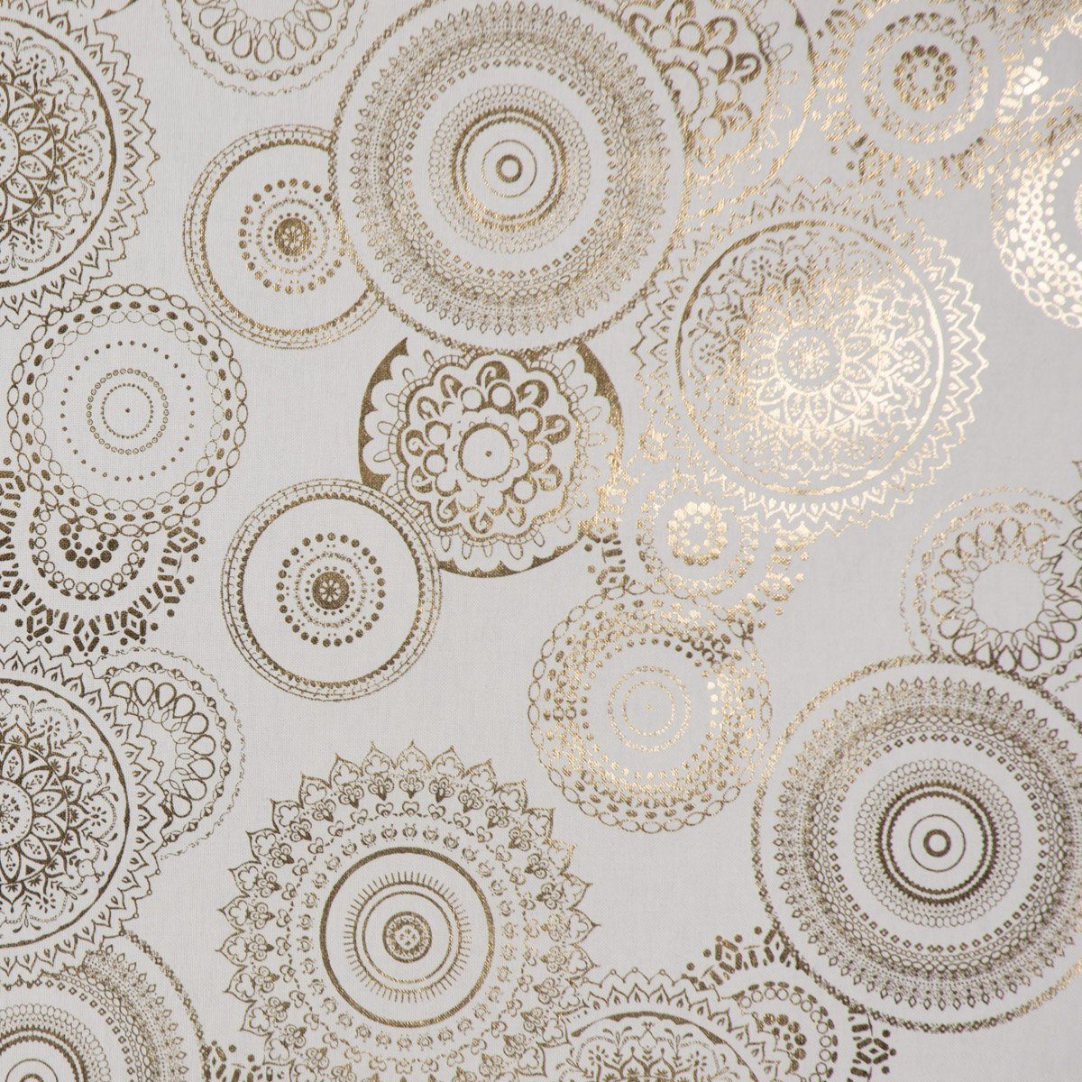 SchÖner Leben Stoff Dekostoff Halbpanama Leinenlook Mandalas Wollweiß