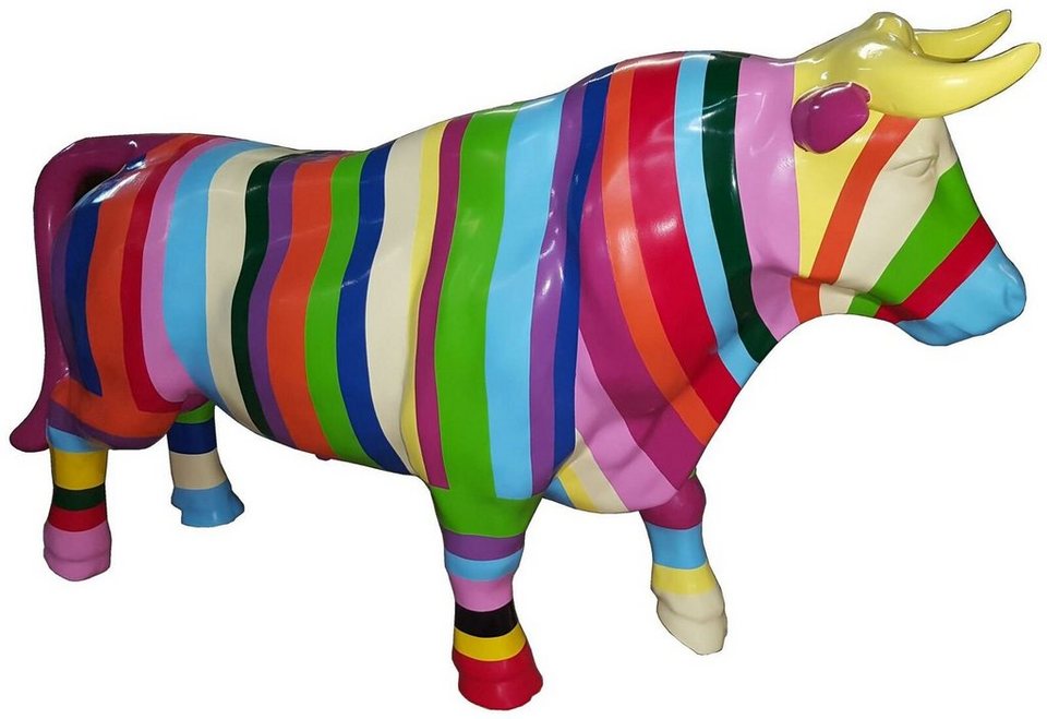 Jvmoebel Gartenfigur Abstrakte Figur Kuh Design Loft Bunte Skulpturen