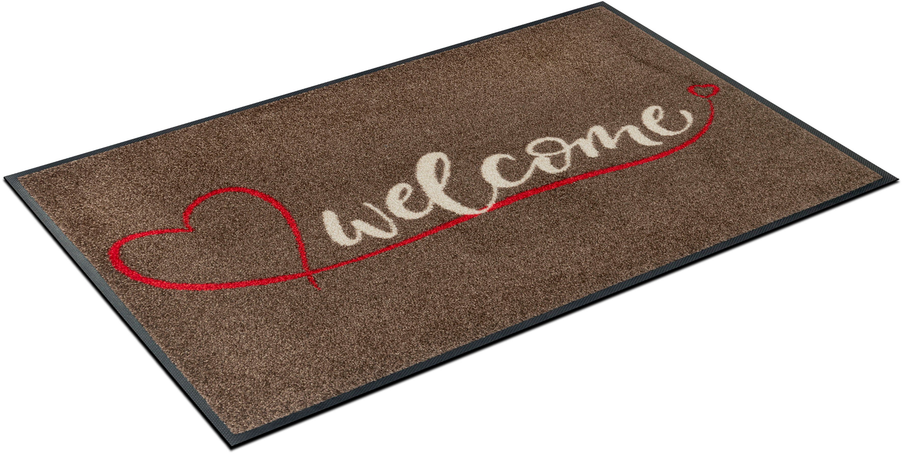 Washdry By Kleen Tex Fußmatte Swinging Welcome Rechteckig Höhe 7 Mm
