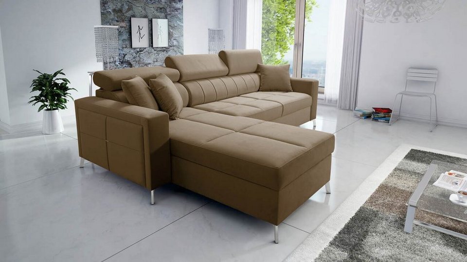 Best For Home Ecksofa Sid I Mini Mit Schlaffunktion Und Bettkasten