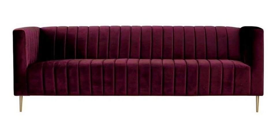 Jvmoebel Sofa Burgund Sofa Dreisitzer Stoff Wohnzimmer Design Couchen