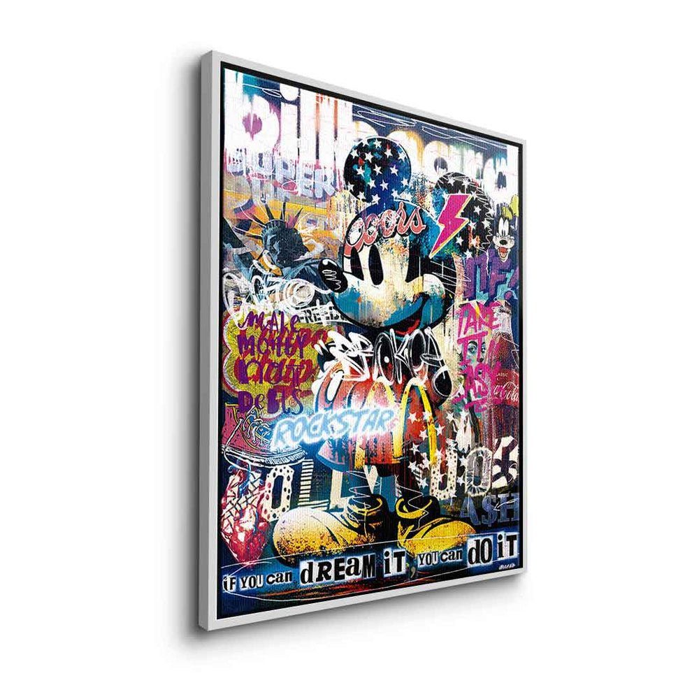 DOTCOMCANVAS® Leinwandbild, Micky Maus Leinwandbild Pop Art Collage ...