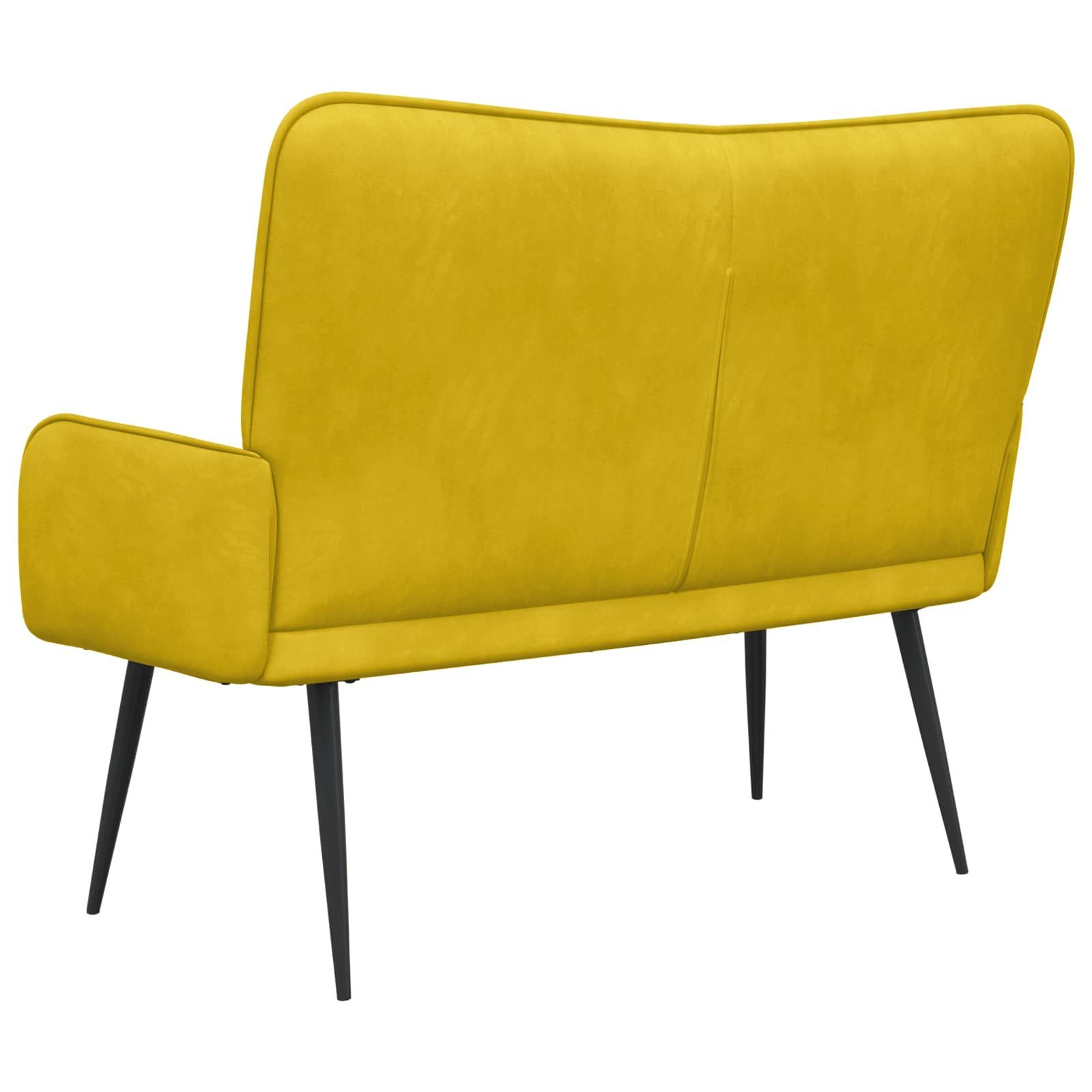 vidaXL Sofa Zweisitzer Sofa Gelb 115 x 61 x 87 cm Samt, 1 Teile, Couch
