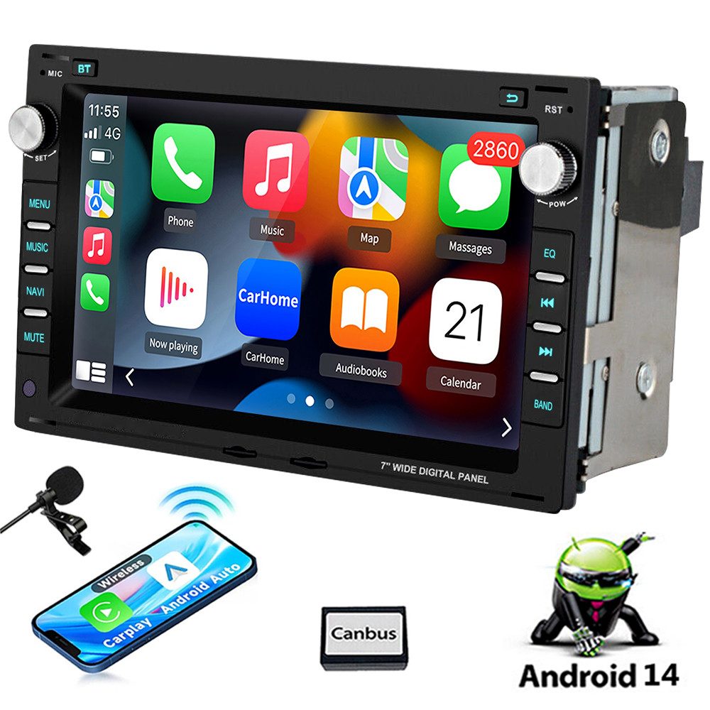 ESSGOO 7'' Für VW Polo 9N Golf 4 Passat B5 T5 Bora Sharan Jetta 64GB CarPlay Autoradio (DAB ...