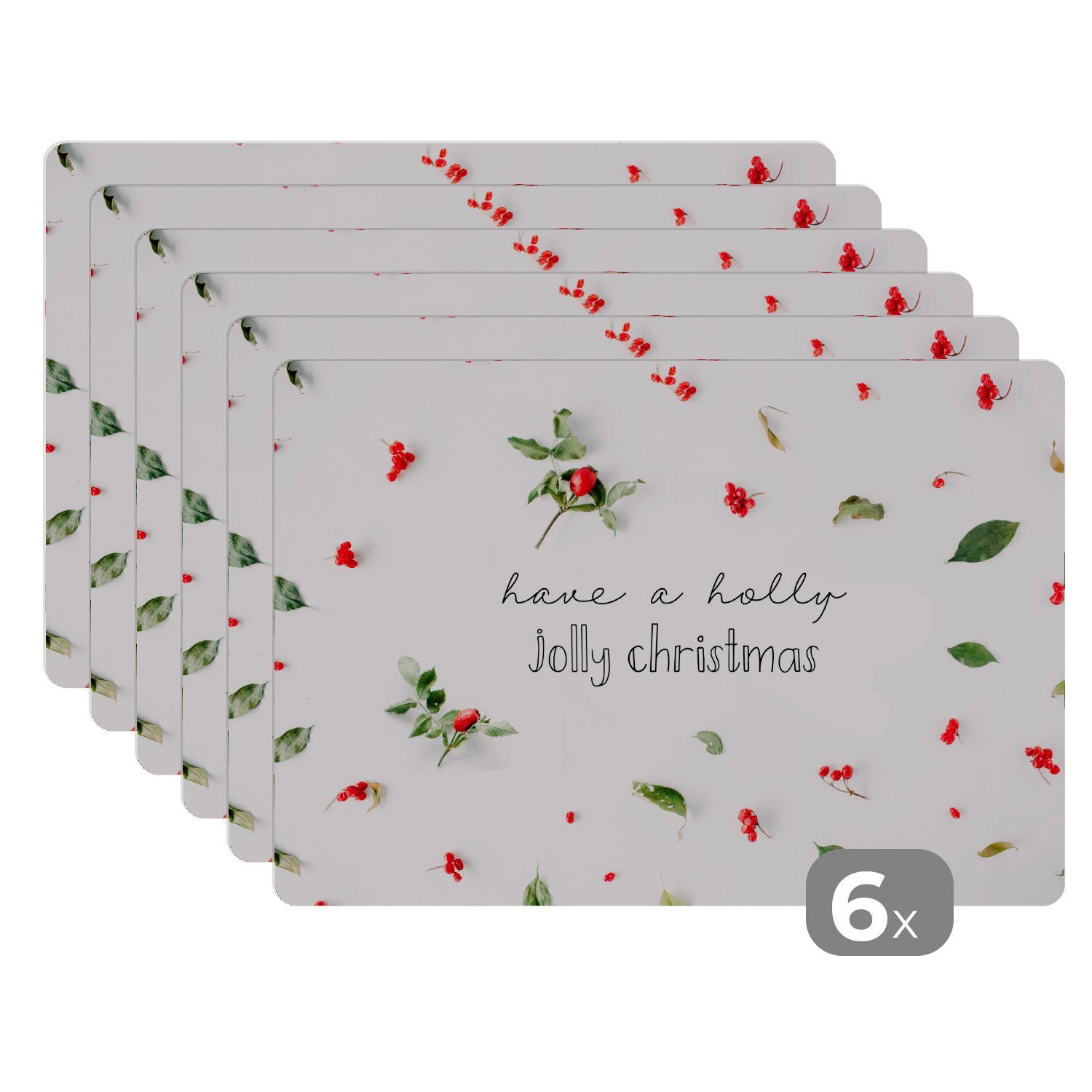 Platzset Winter Zitat Weihnachten Mistelzweig Muchowow 6 St