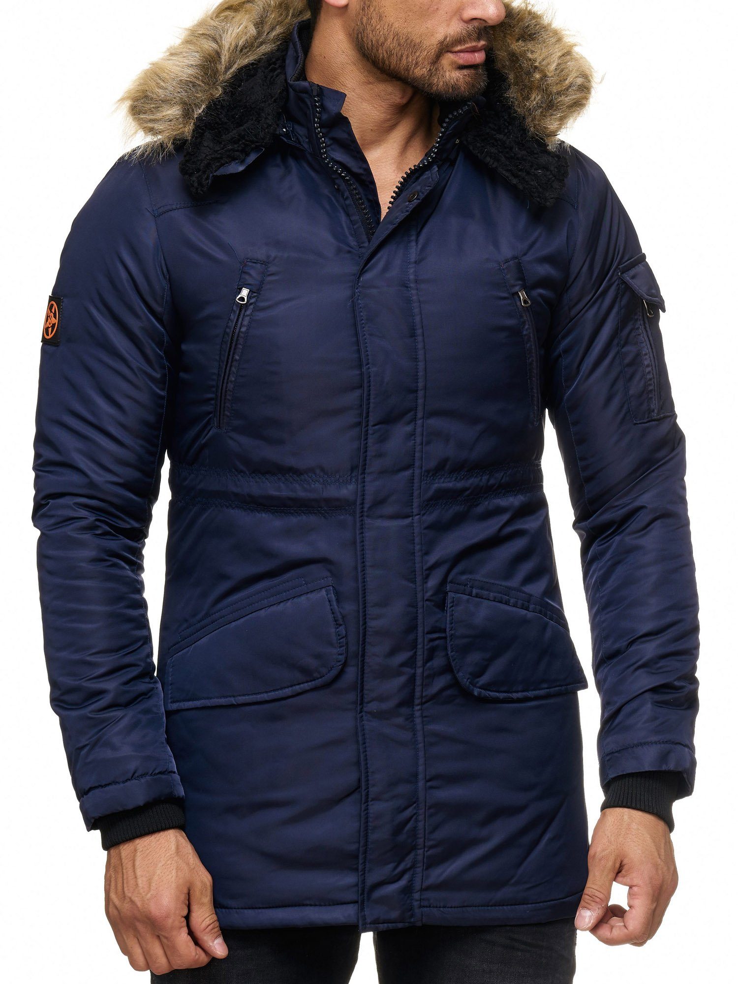 Reslad Winterjacke Herren Jacke mit Fellkapuze Winter-Jacke Anorak ...