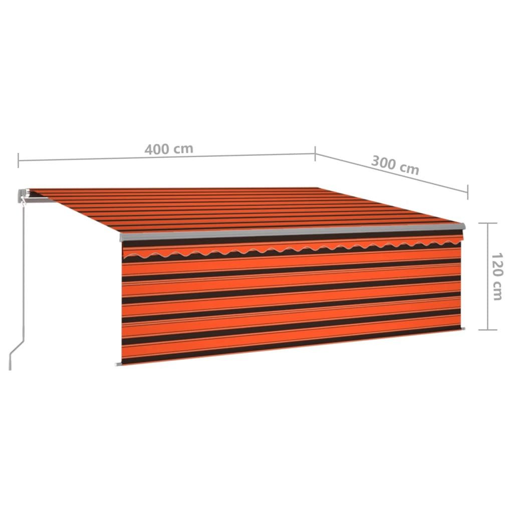 vidaXL Markise Markise Manuell Einziehbar mit Rollo 4x3 m Orange ...