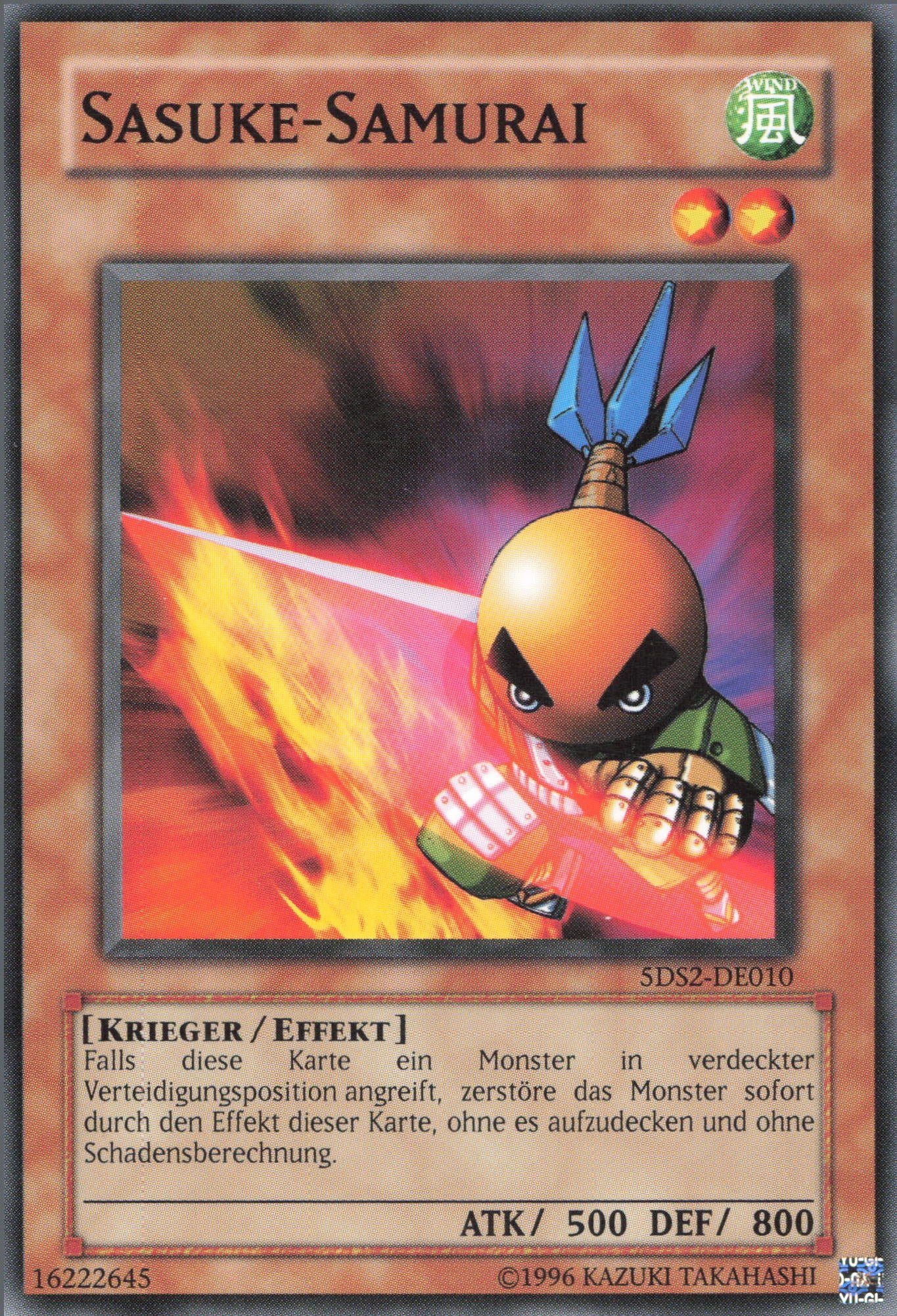 Recollectibles Sammelkarte Yugioh Karte Sasuke Samurai Yu Gi Oh Karte