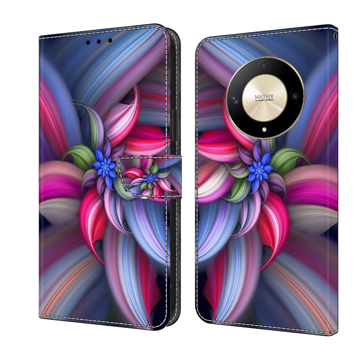 Wigento Handyhülle Für Honor Magic 6 Lite Kunst Leder Book Wallet