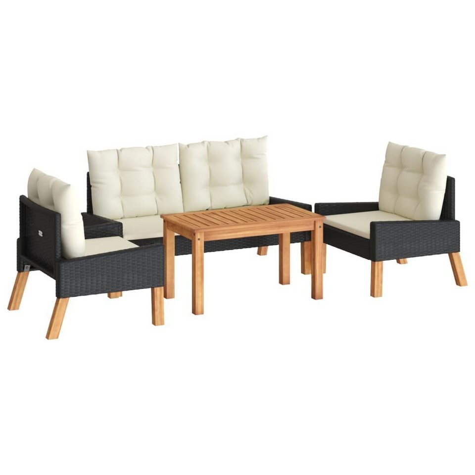 Vidaxl Gartenlounge Set 4 Tlg Garten Lounge Set Mit Kissen Poly Rattan