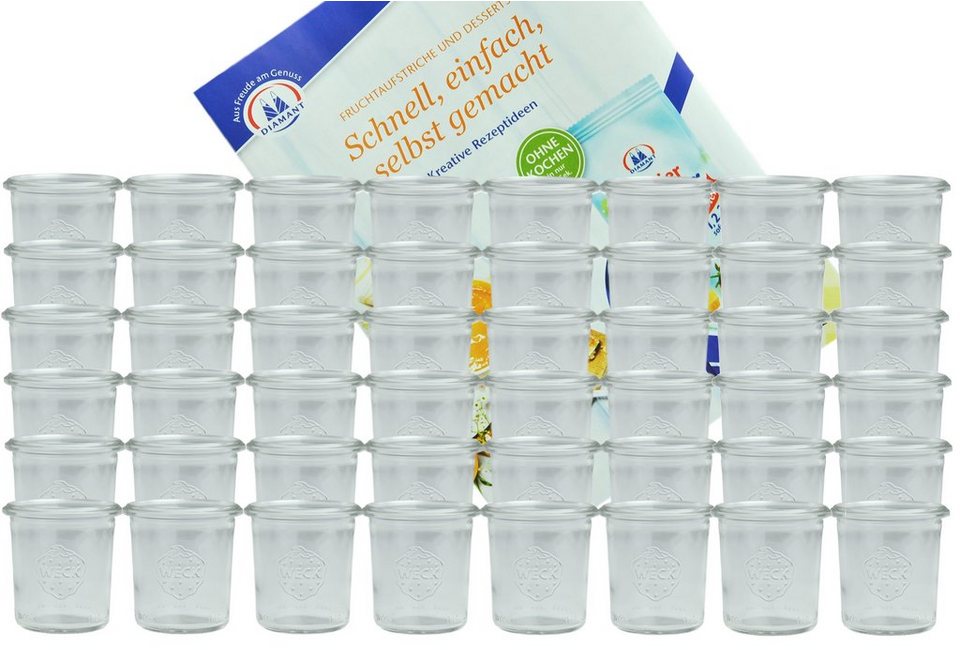 Mambocat Einmachglas 48er Set Weck Gläser 140 Ml Sturzgläser Incl