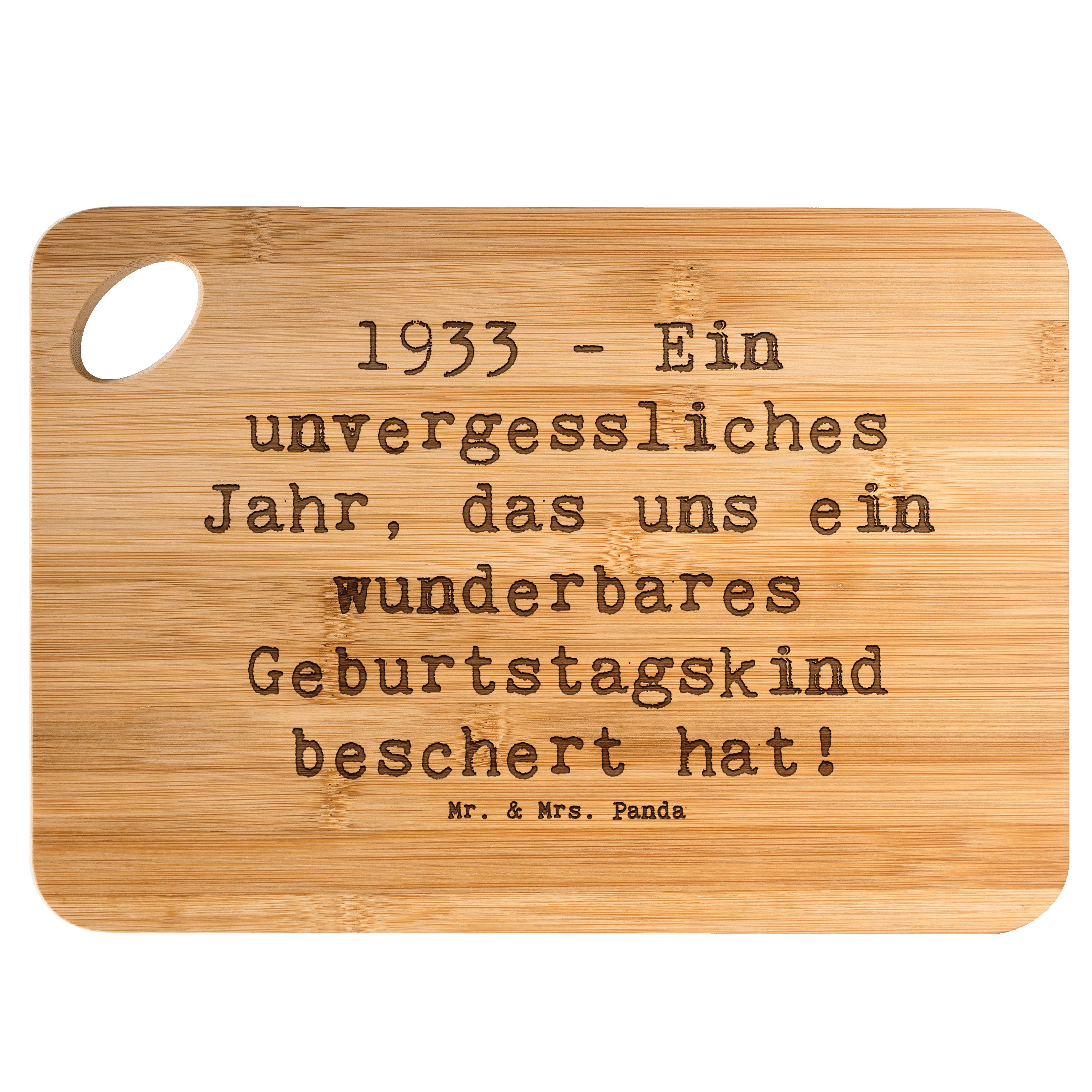 Mr. & Mrs. Panda Servierbrett Spruch 1933 Geburtstag - Transparent - Geschenk ...