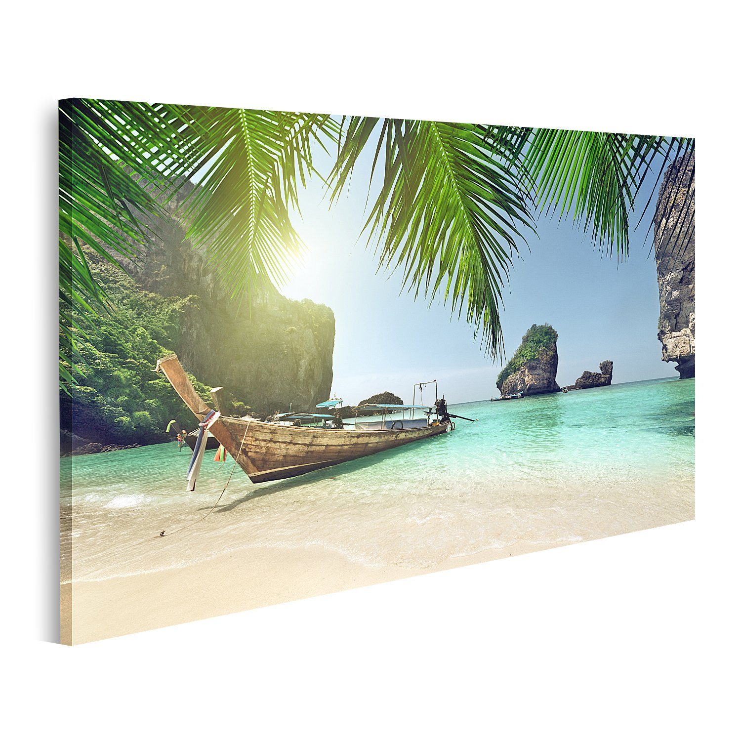 islandburner Leinwandbild Bild auf Leinwand Boot Phi Phi Insel Thailand Wandbild Poster Kunstdru