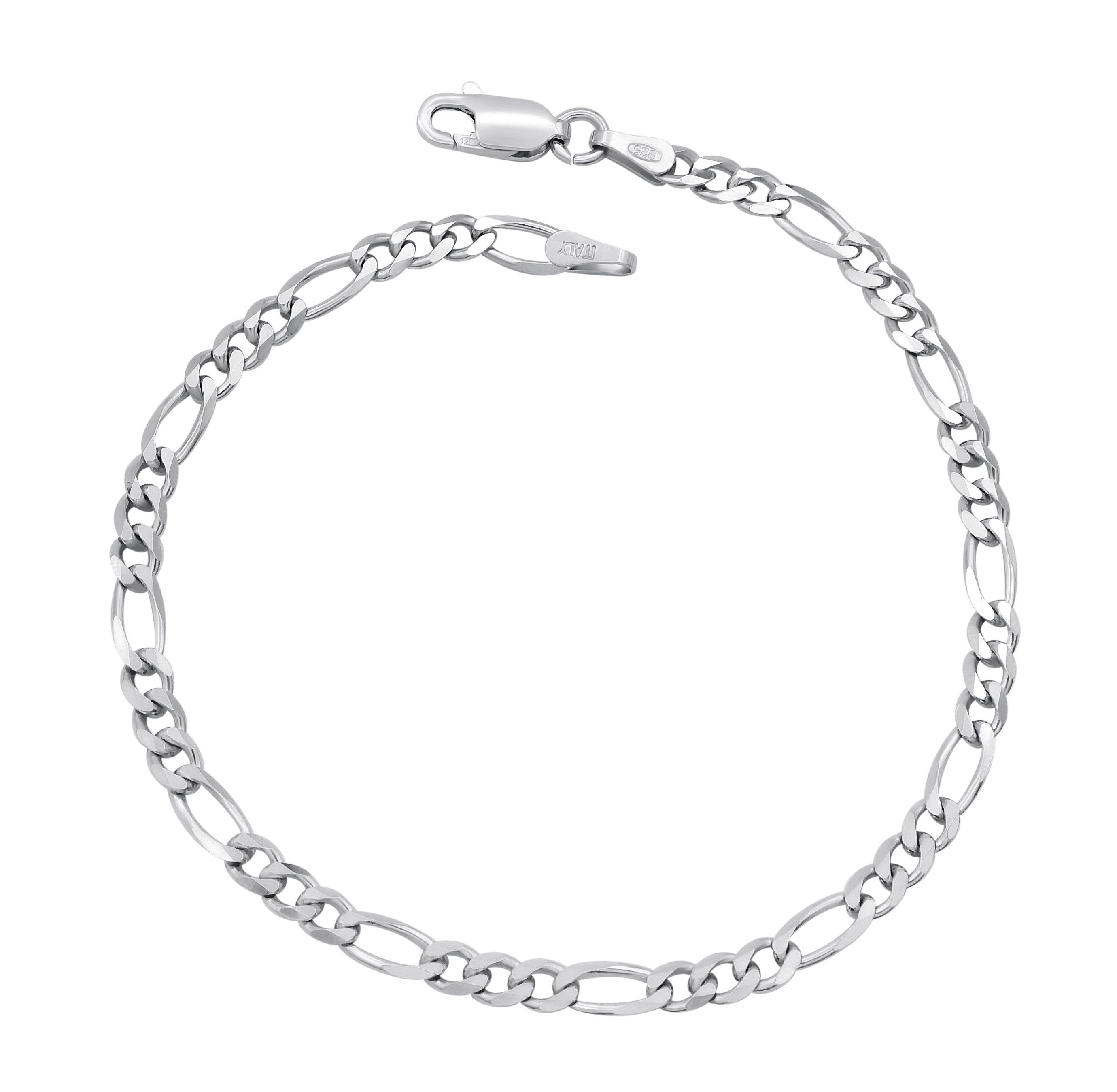Kauf-mich-weg by Bella T Silberarmband Figaro Armband 925 Sterling Silber rhodiniert 3,5mm breit ...