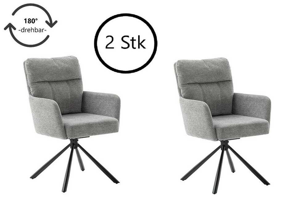 Freiraum Esszimmerstuhl Urbain Utica 2er Set 180° Drehbar