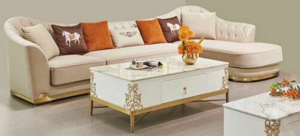 Jvmoebel Wohnzimmer Set Modernes Sofa L Form Couchtisch Hocker Ecksofa