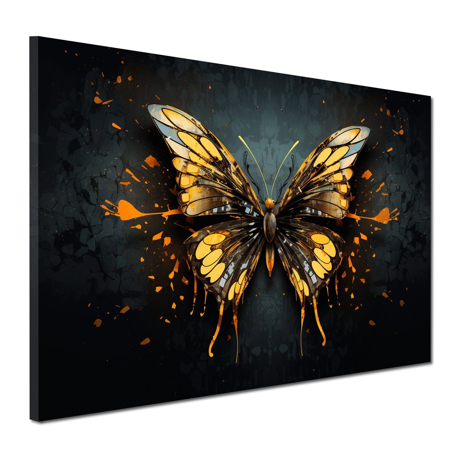 Artedinoi Leinwandbild Abstrakt Schmetterling Dark Wandbild