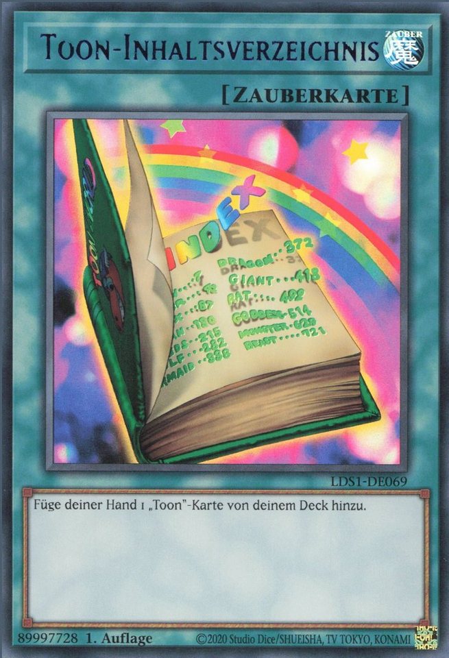 Recollectibles Sammelkarte Yugioh Karte Toon Inhaltsverzeichnis V 1