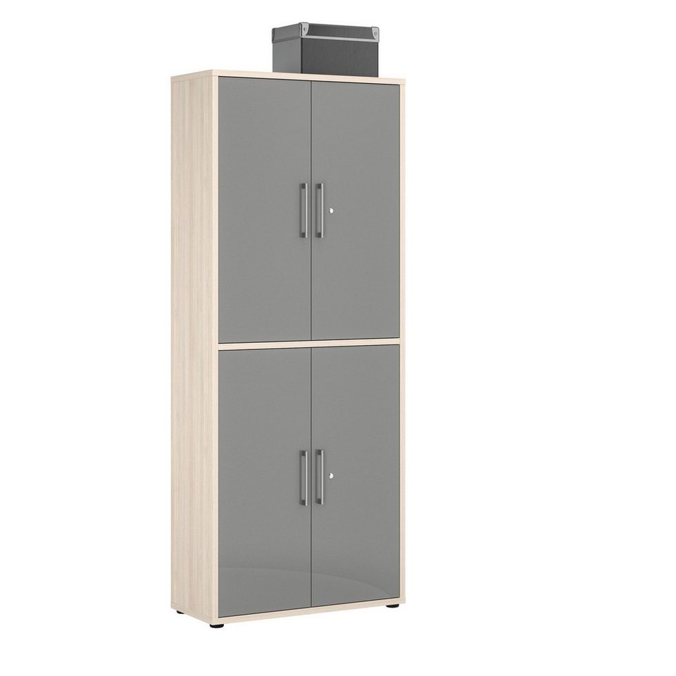 Möbelando Aktenregal 1394 Hxt 222x40 Cm In Scandic Wood Kieselgrau
