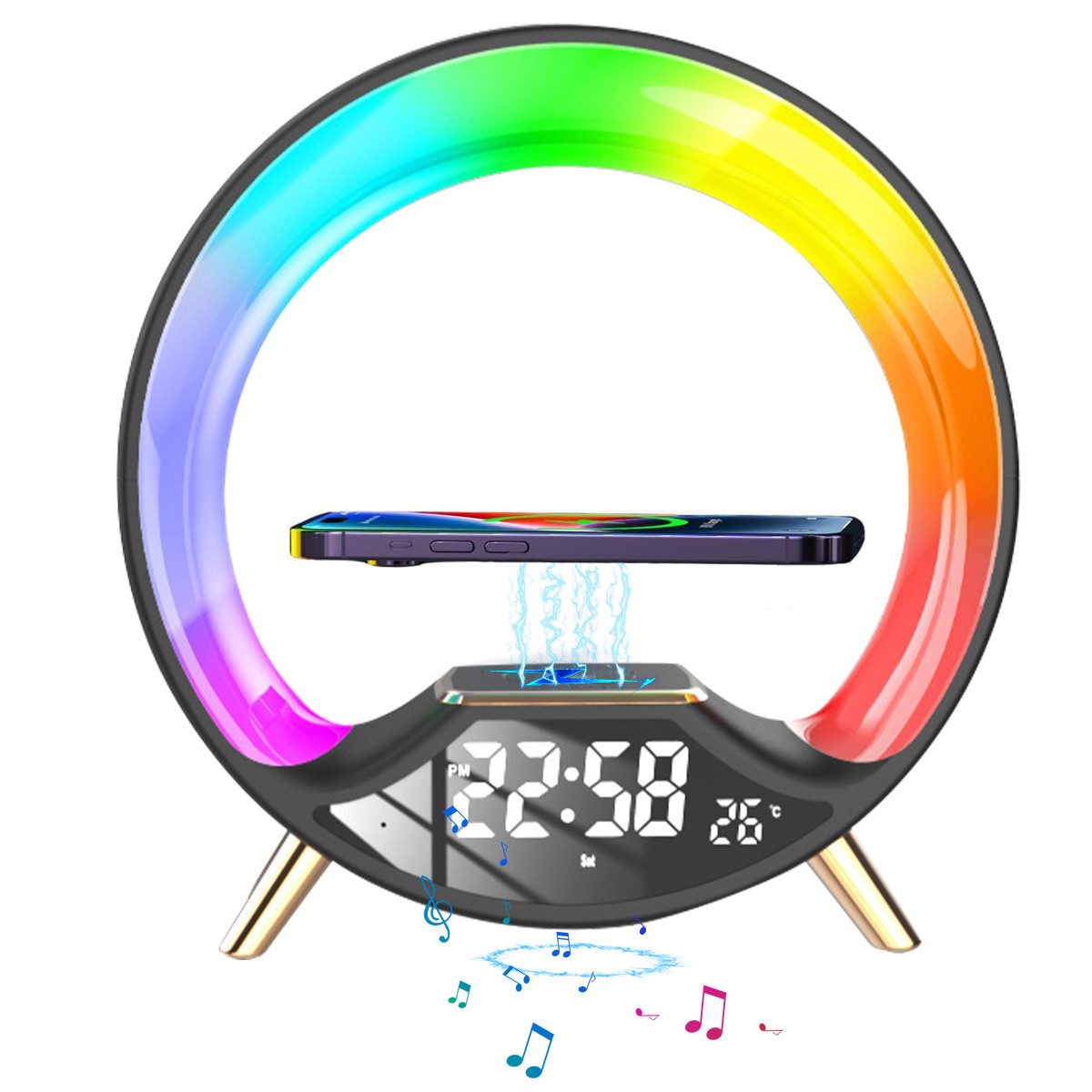 Zeuopq Wecker Bluetooth Lautsprecher Multifunktionales Wecker Mit