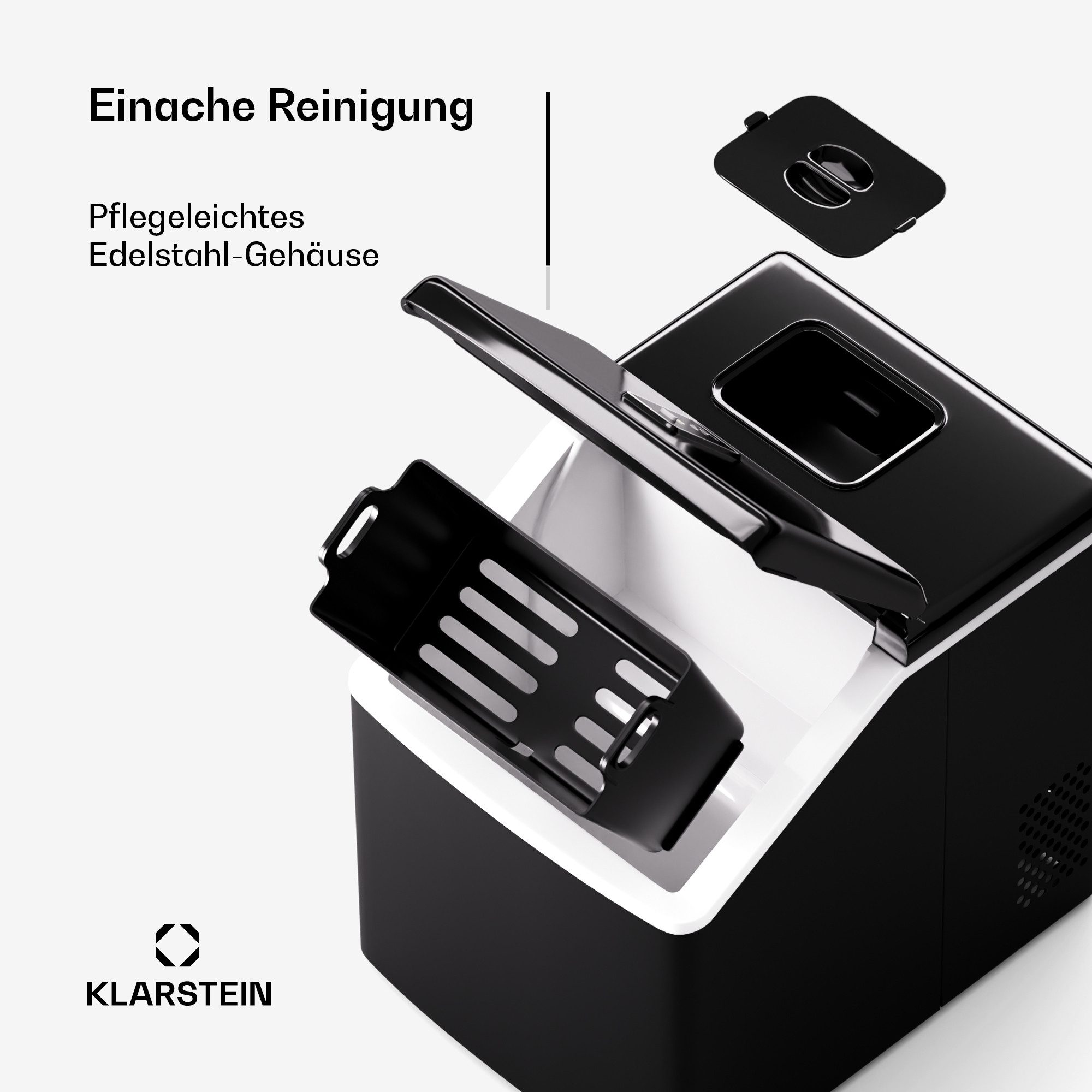 Klarstein Eiswürfelmaschine Clearcube, Eiswürfelbereiter Elektrisch Ice ...