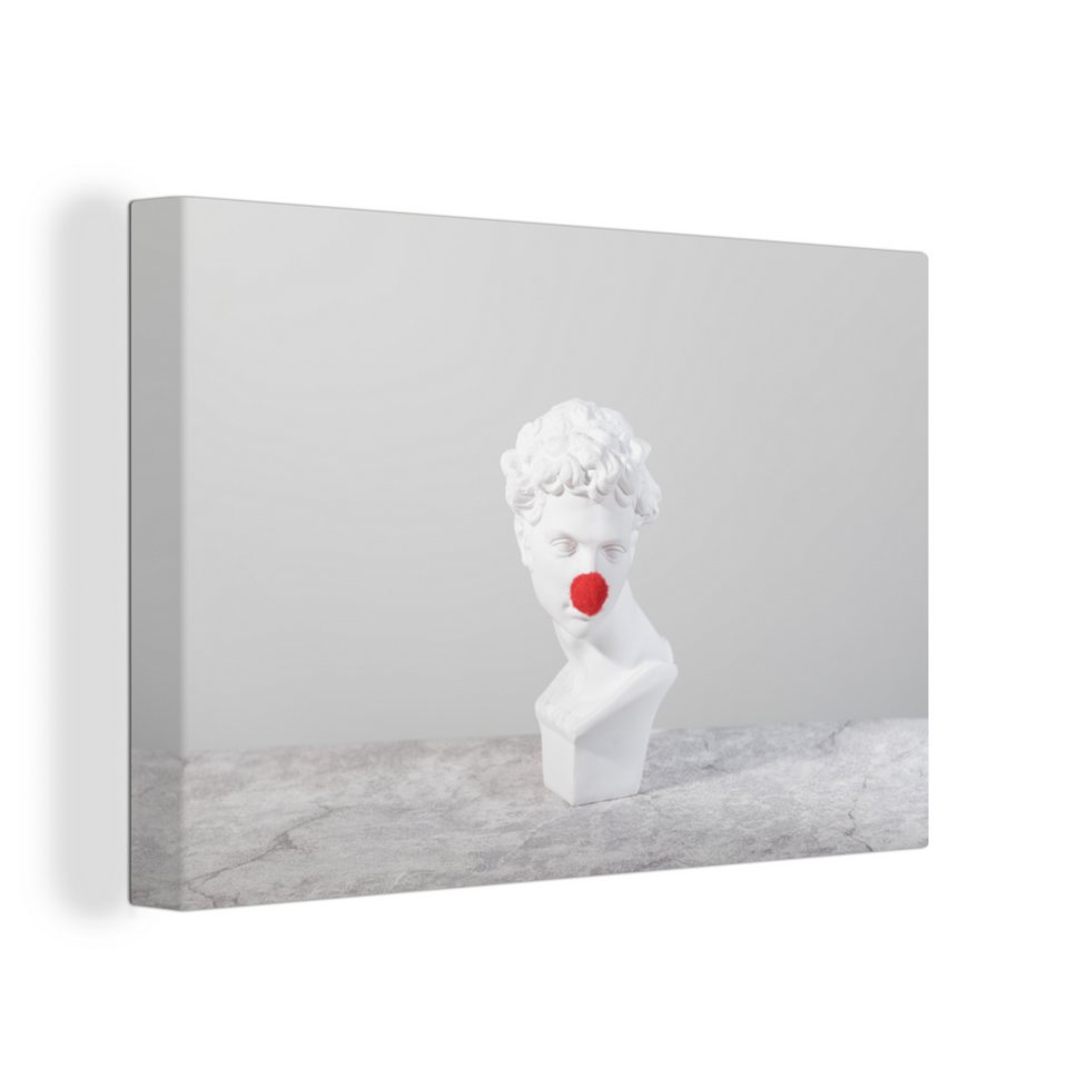 Onemillioncanvasses® Leinwandbild Komische Statue Mit Clownsnase 1 St