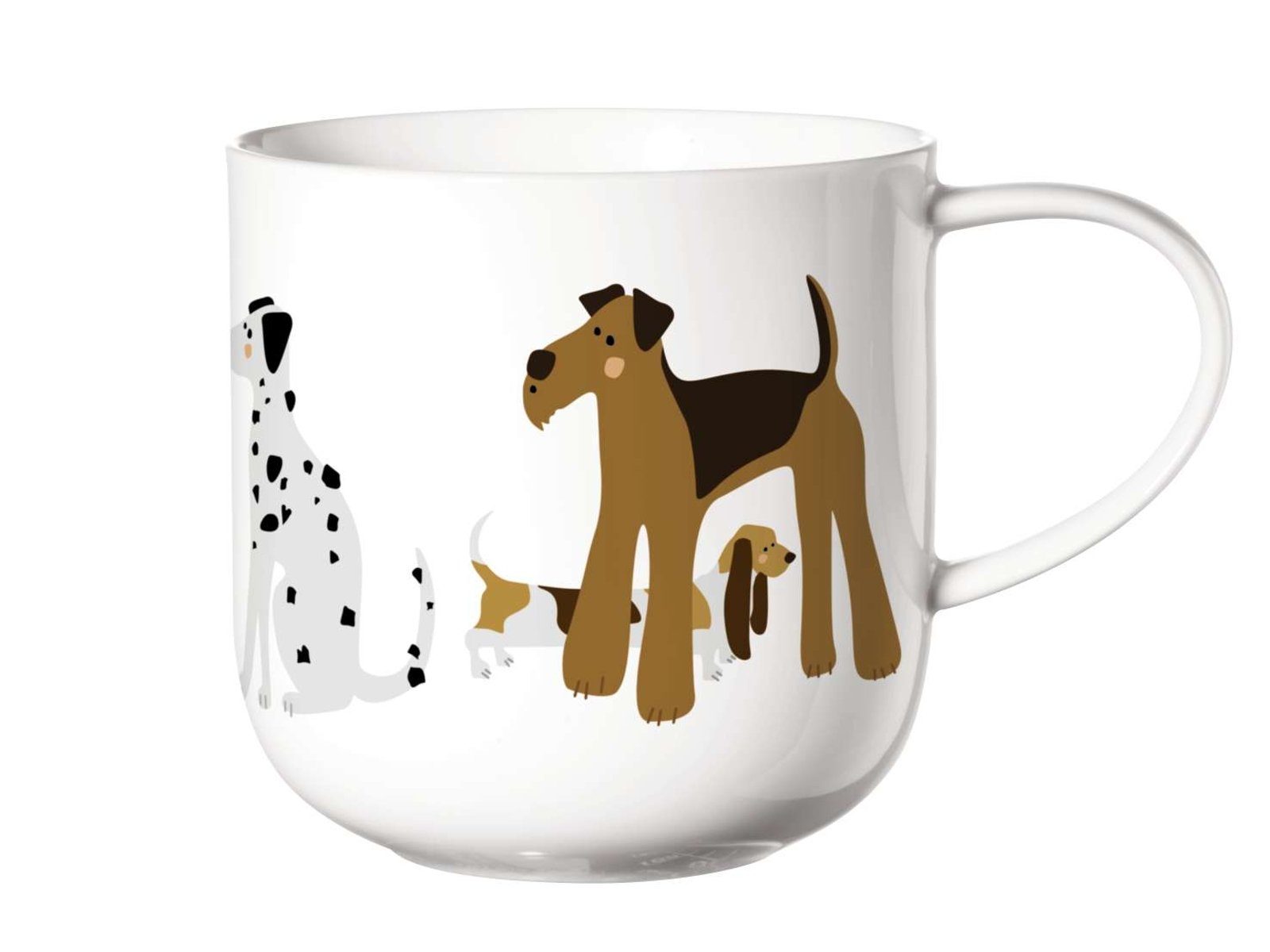 ASA SELECTION Becher COPPA Henkelbecher Dogs 0,4 l, Fine Bone China ...
