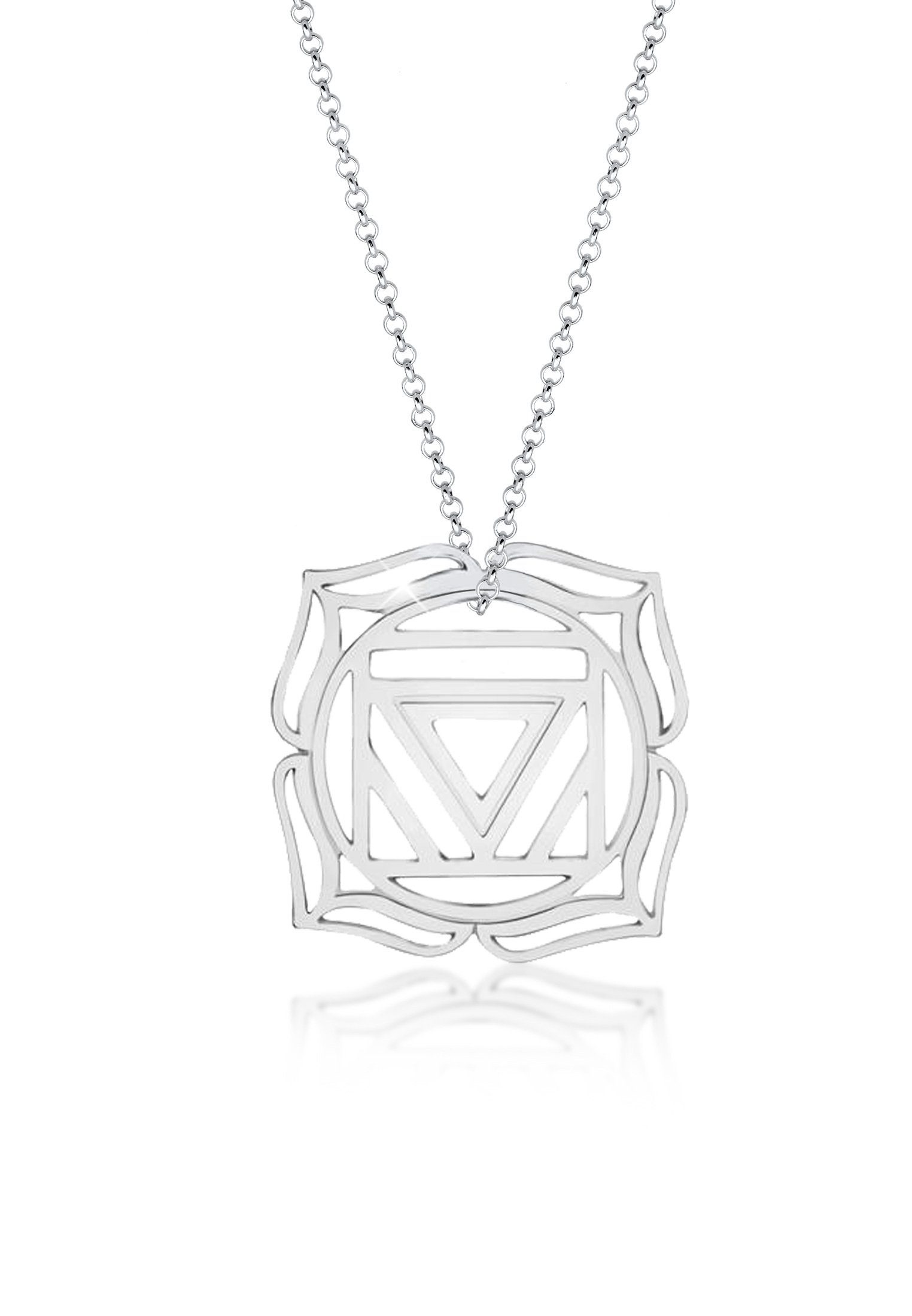 Kette mit Anhänger Muladhara Chakra Symbol Anhänger Spirit 925 Silber, Chakra