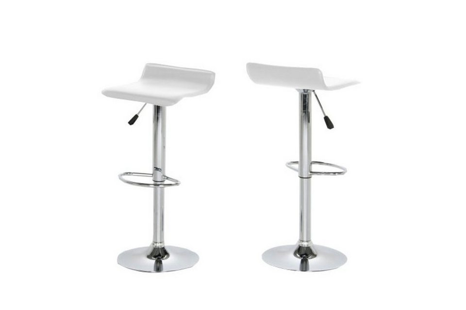 Ebuy24 Barhocker 2er Set Danny Barhocker Weiss Kunstleder Chromfus