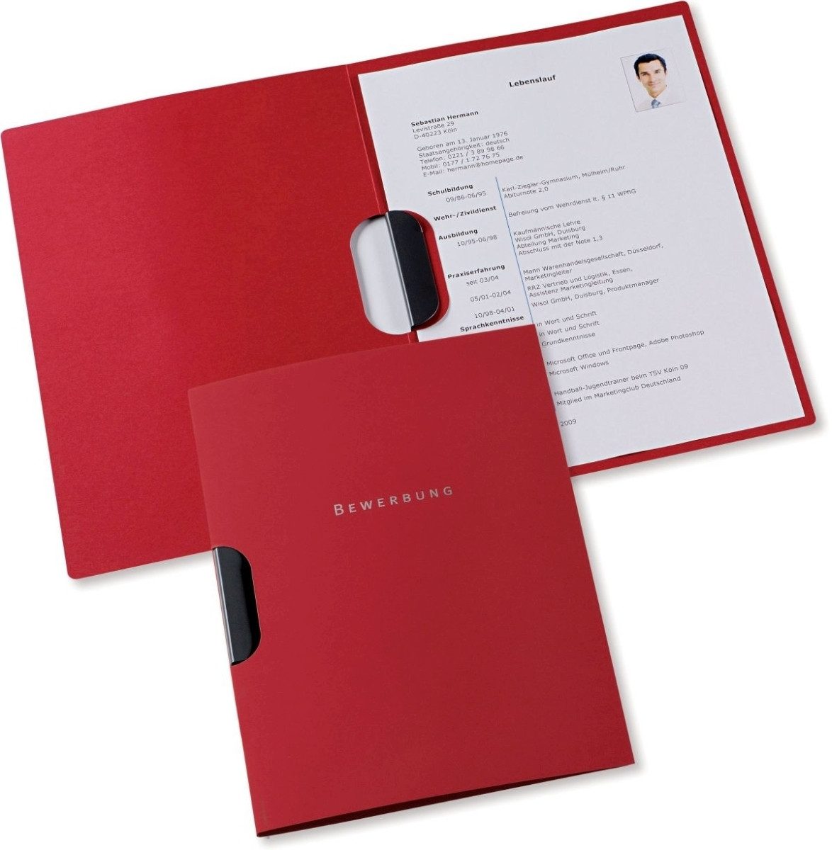 OXFORD Bewerbungsmappe Bewerbungsmappe job excellent mit clip-fix Karton für 30 Blatt bordeau