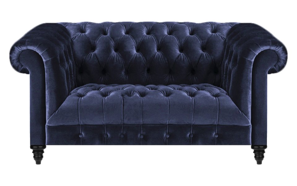 Jvmoebel Chesterfield Sofa Wohnzimmer Möbel Blau Sofa Zweisitzer