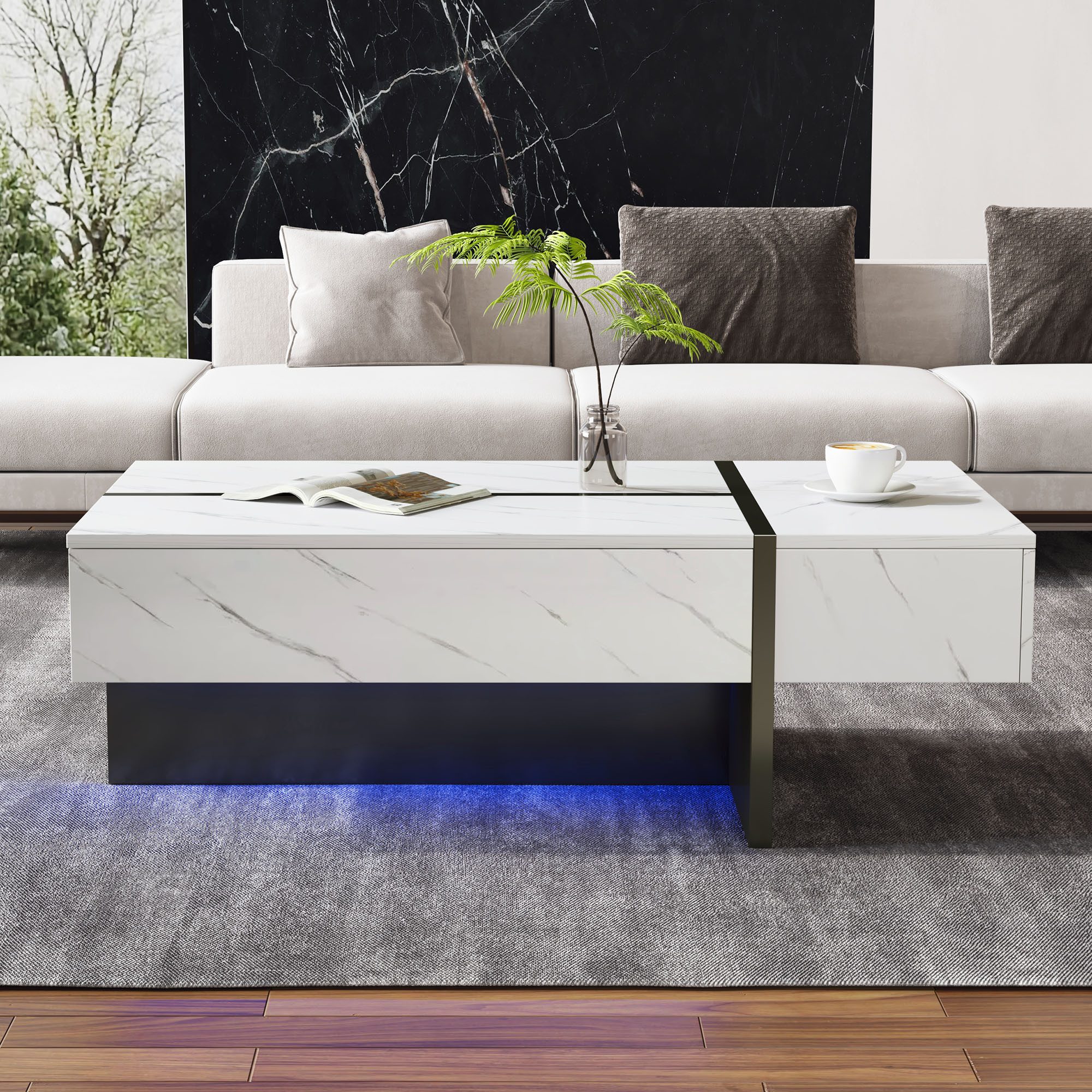Modfu Couchtisch Wohnzimmertisch Beistelltisch Unregelmäßiges Design