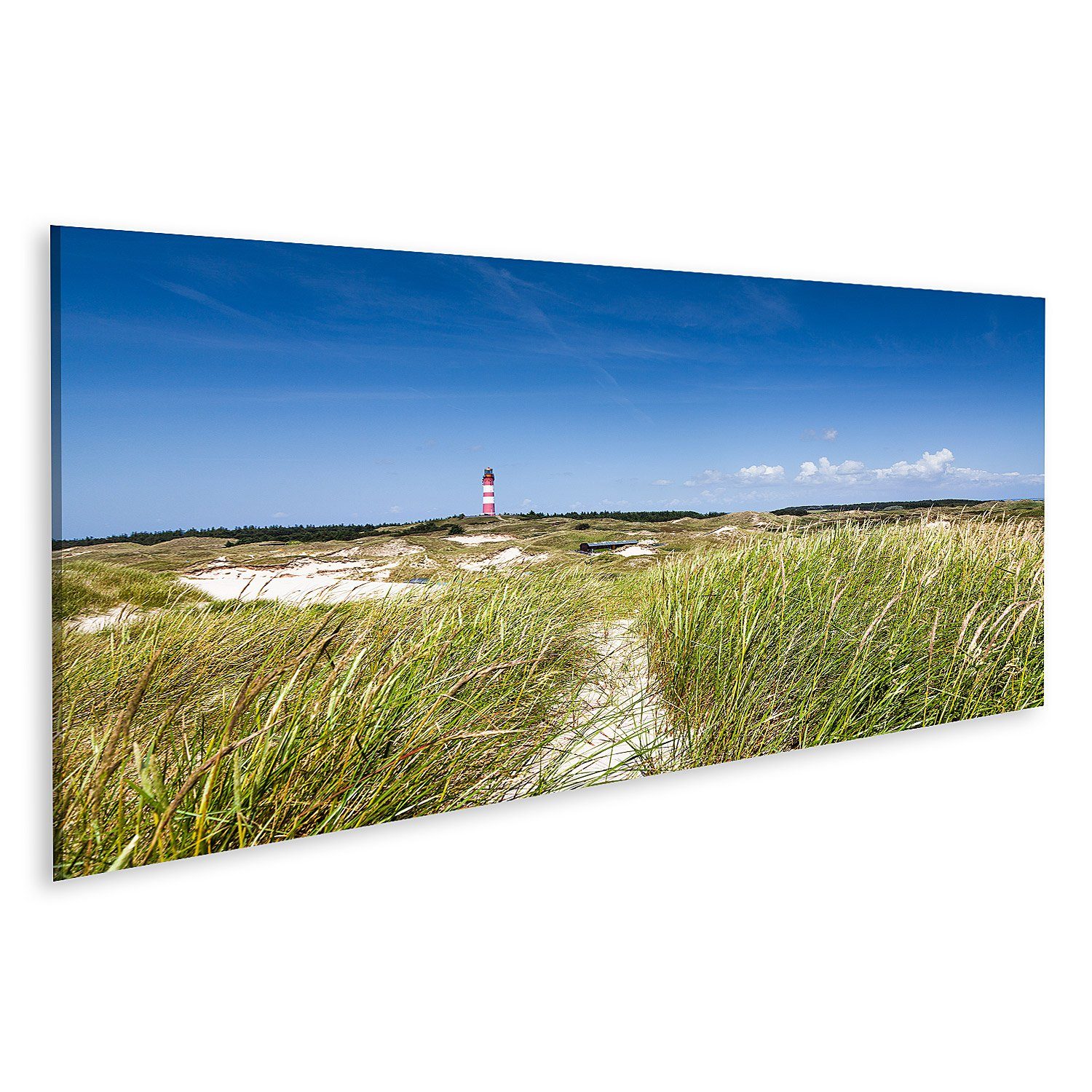 islandburner Leinwandbild Bild auf Leinwand Schöne Dünenlandschaft mit traditionellem Leuchtturm