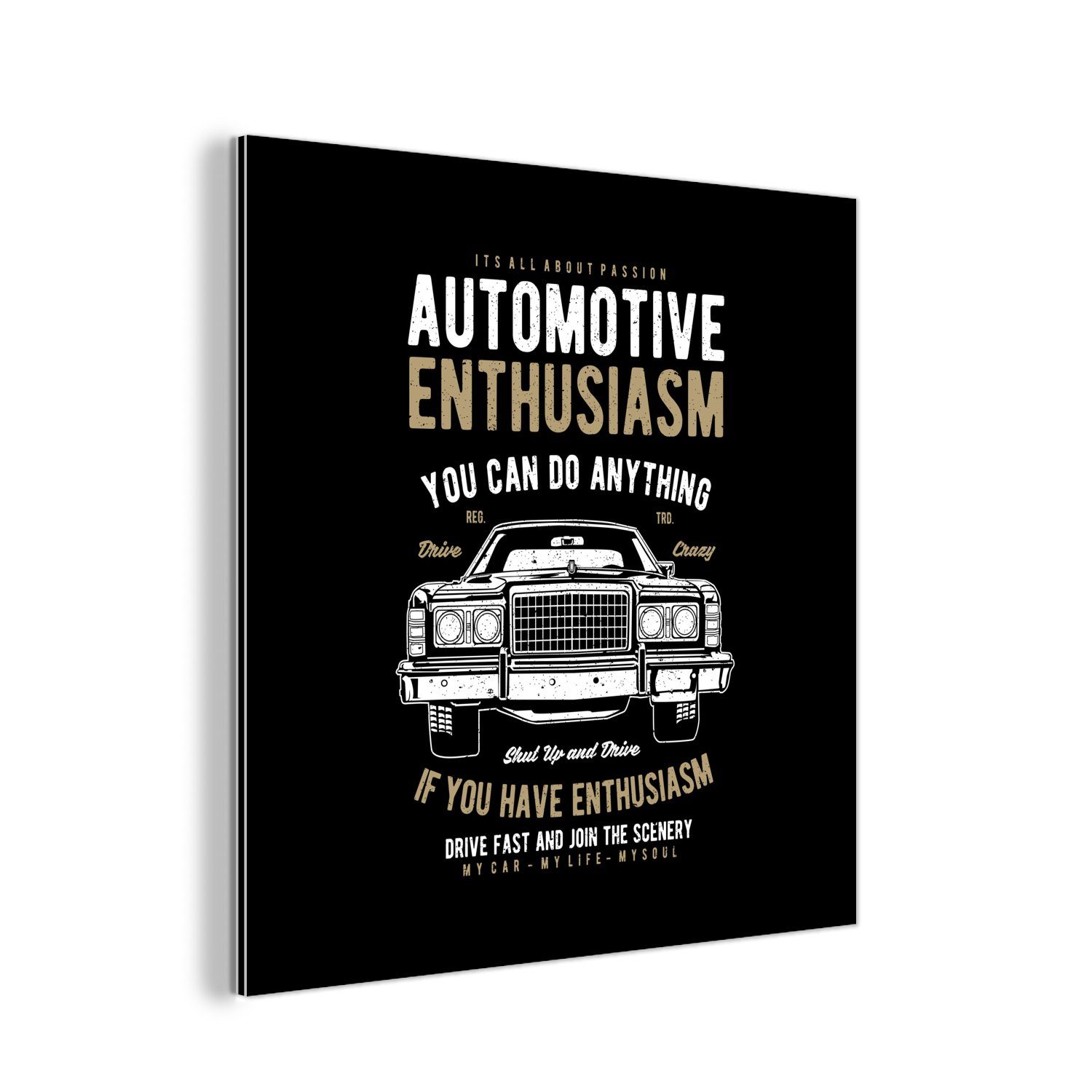 Muchowow Metallbild Mancave Auto Zitate Oldtimer Packung 1