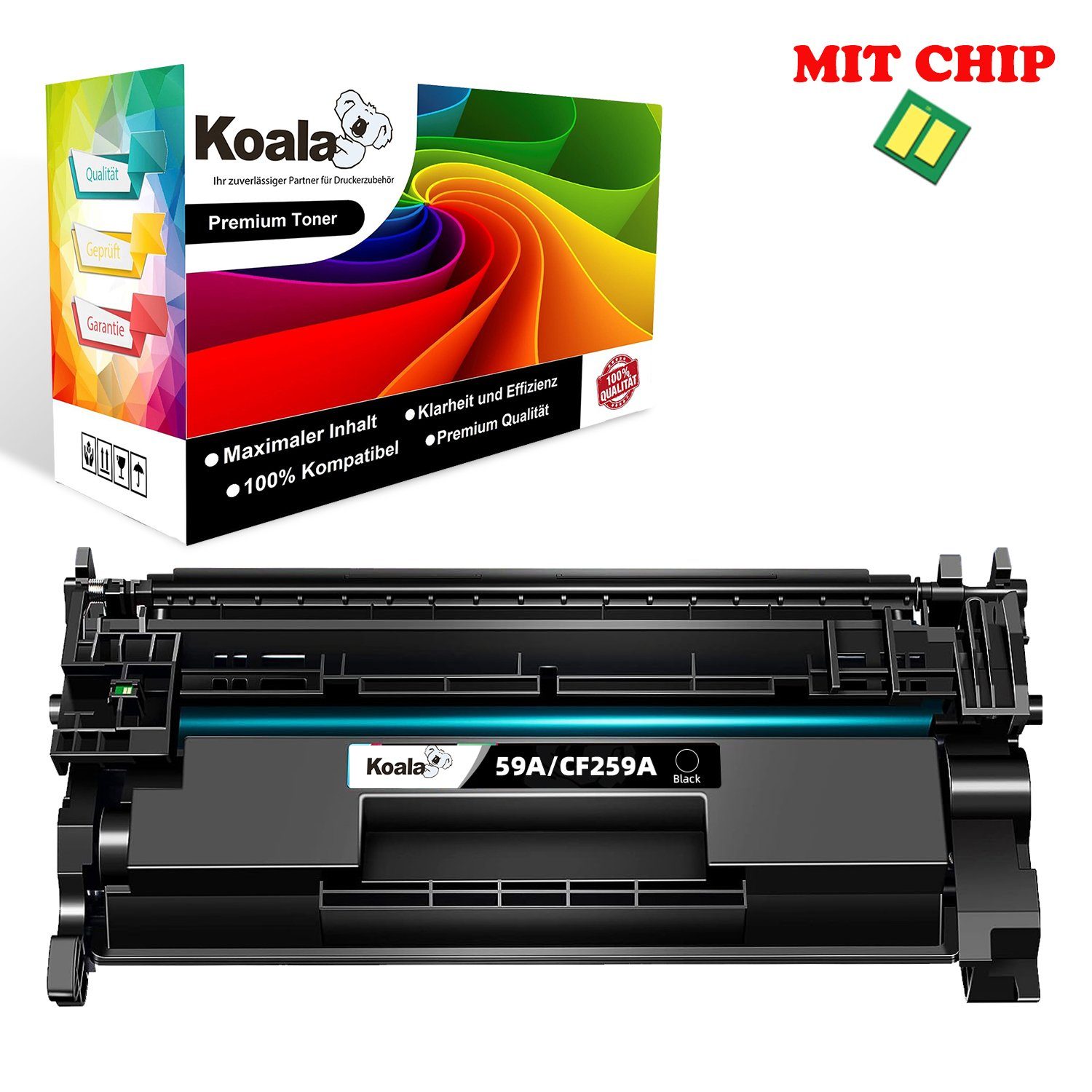 Koala Tonerpatrone HP 59A (CF259A) Toner für HP LaserJet Pro M304 M404 M428 MIT CHIP, (Packung ...
