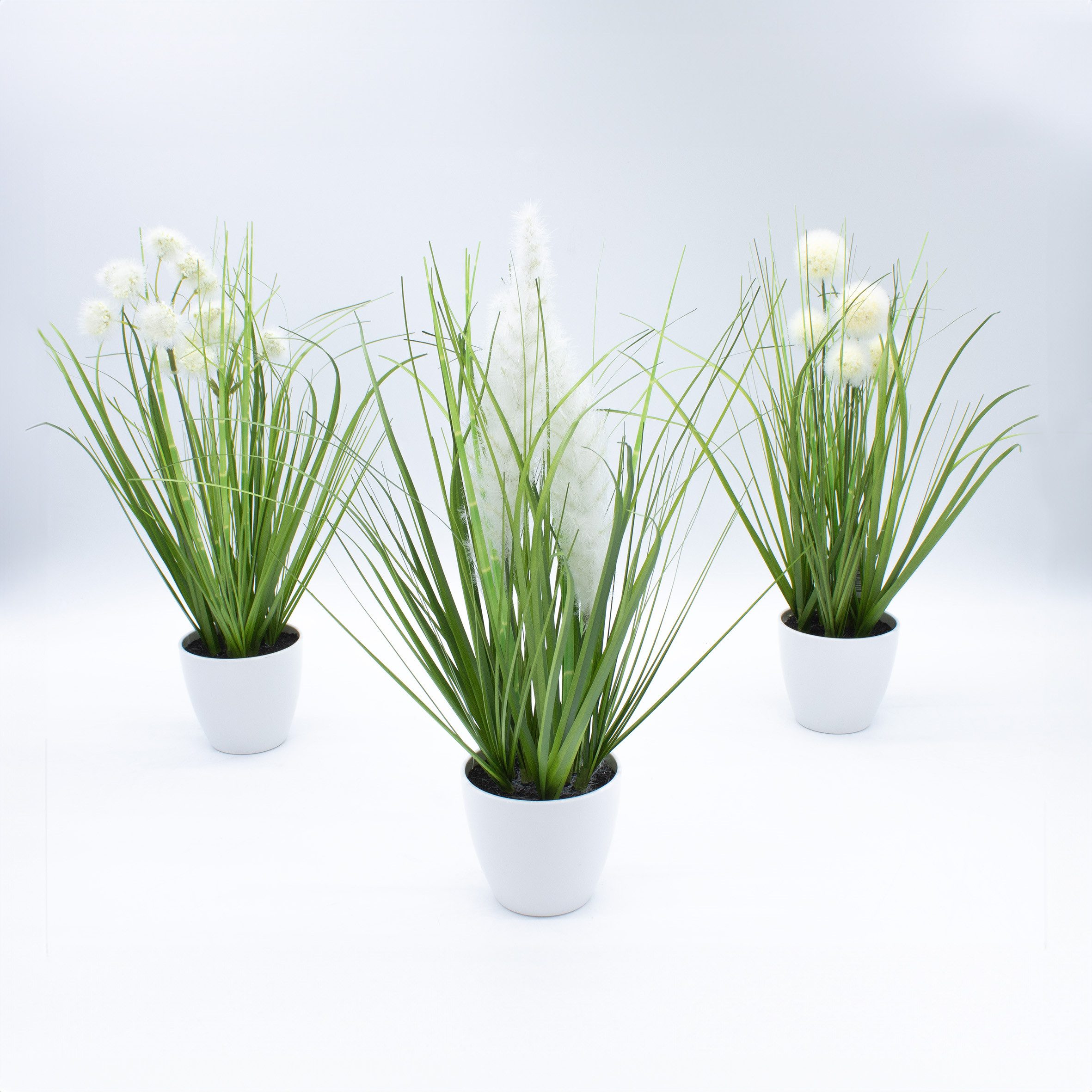 Kunstgras Künstliches Gras Im Topf 3er Set 38 Cm H Wollgras