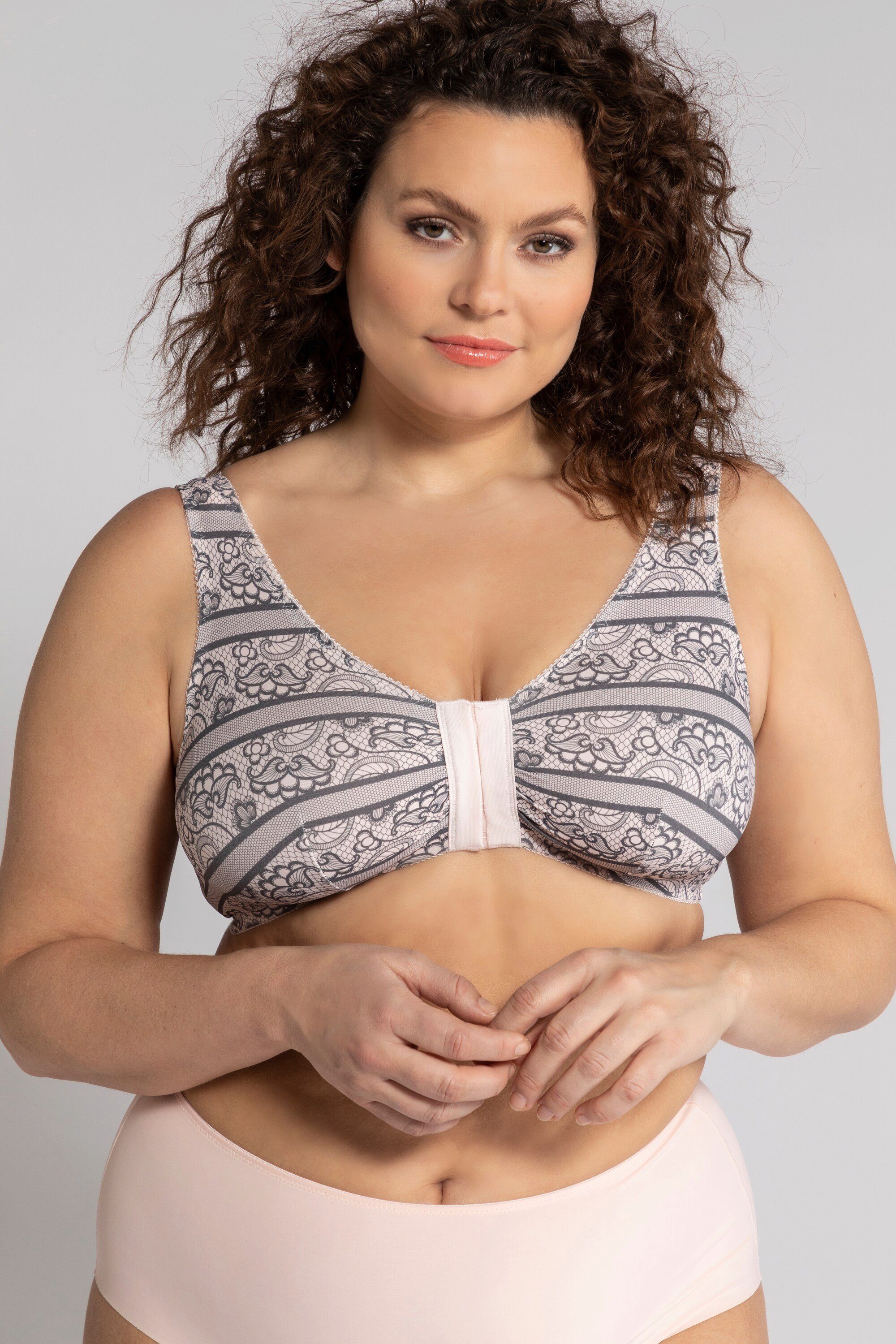 Ulla Popken Bustier Bustier Spitzendruck Vorderverschluss