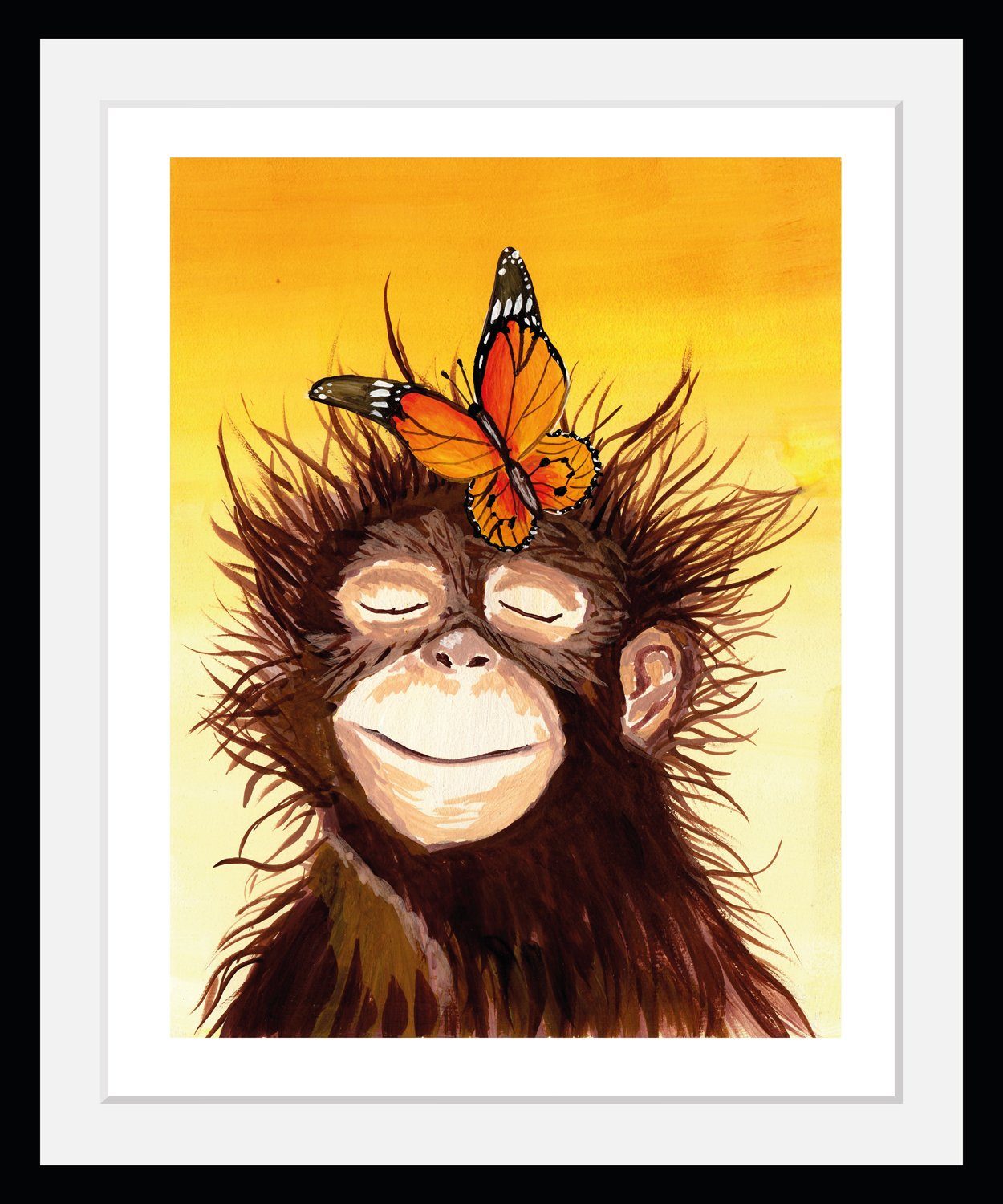 queence Bild mit Rahmen »Affenmotive - Affensprüche - Gerahmter Digitaldruck - Wandbild«, Affe ...