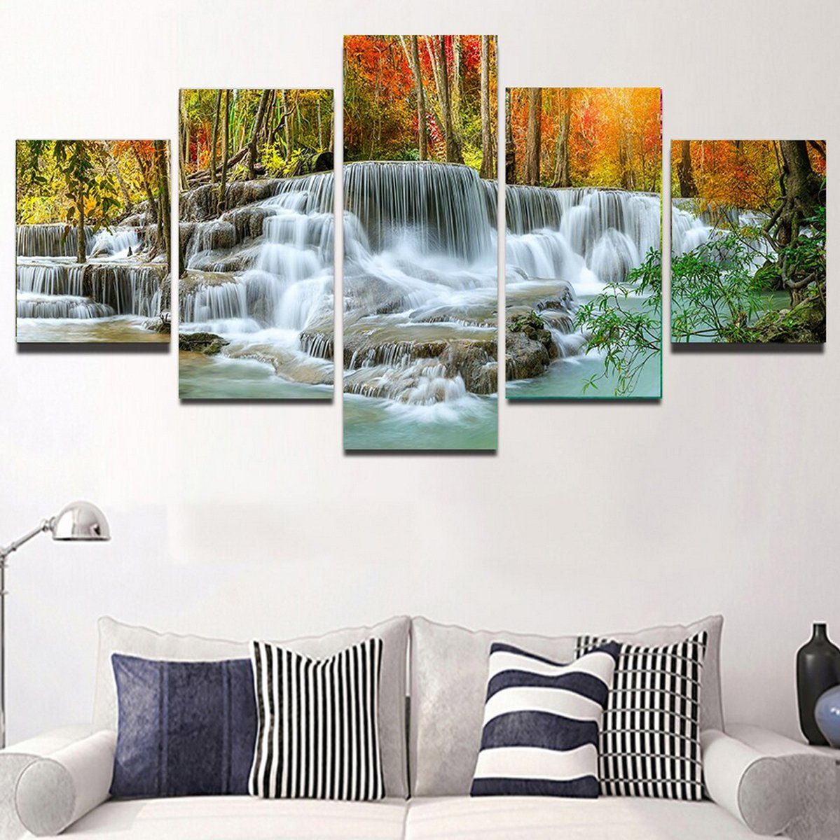TPFLiving Kunstdruck (OHNE RAHMEN) Poster - Leinwand - Wandbild, 5 teiliges Wandbild ...