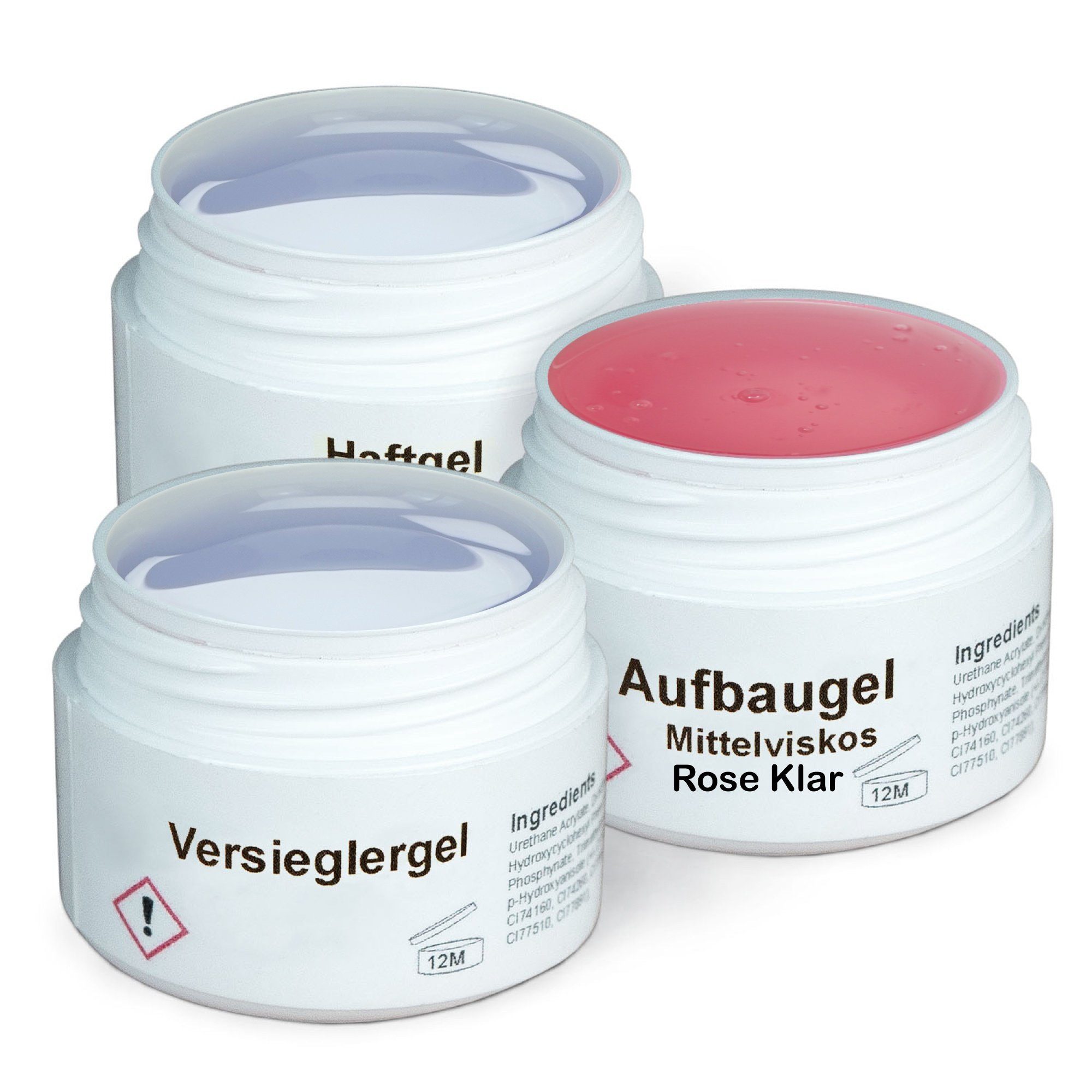 GS-Nails UV-Gel Set 3 x 5ml klar, Mit Gilbschutz, Nagelgel